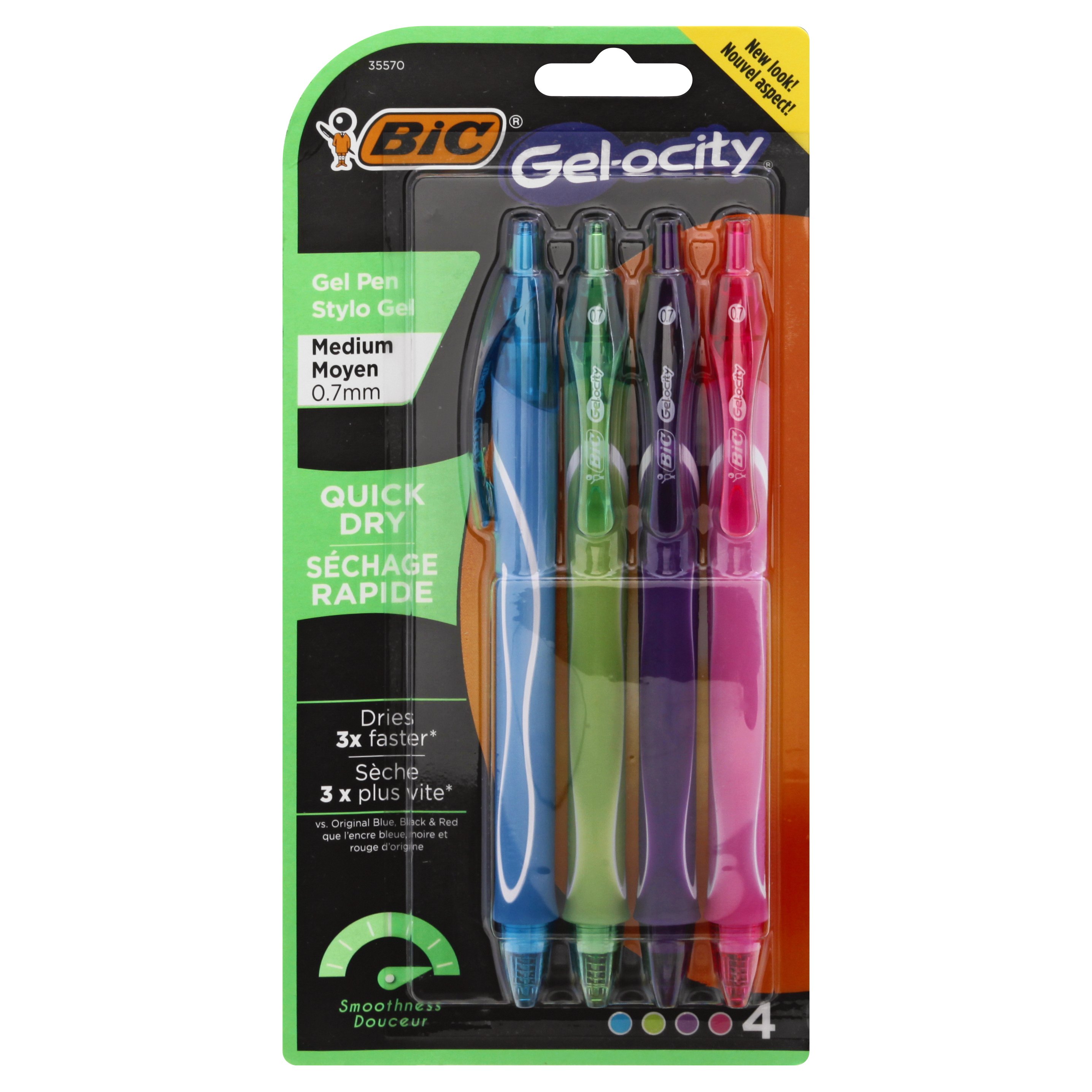 BIC Gel-ocity Quick Dry 0.7mm Gel Pens - Assorted Ink - Shop Pens at H-E-B
