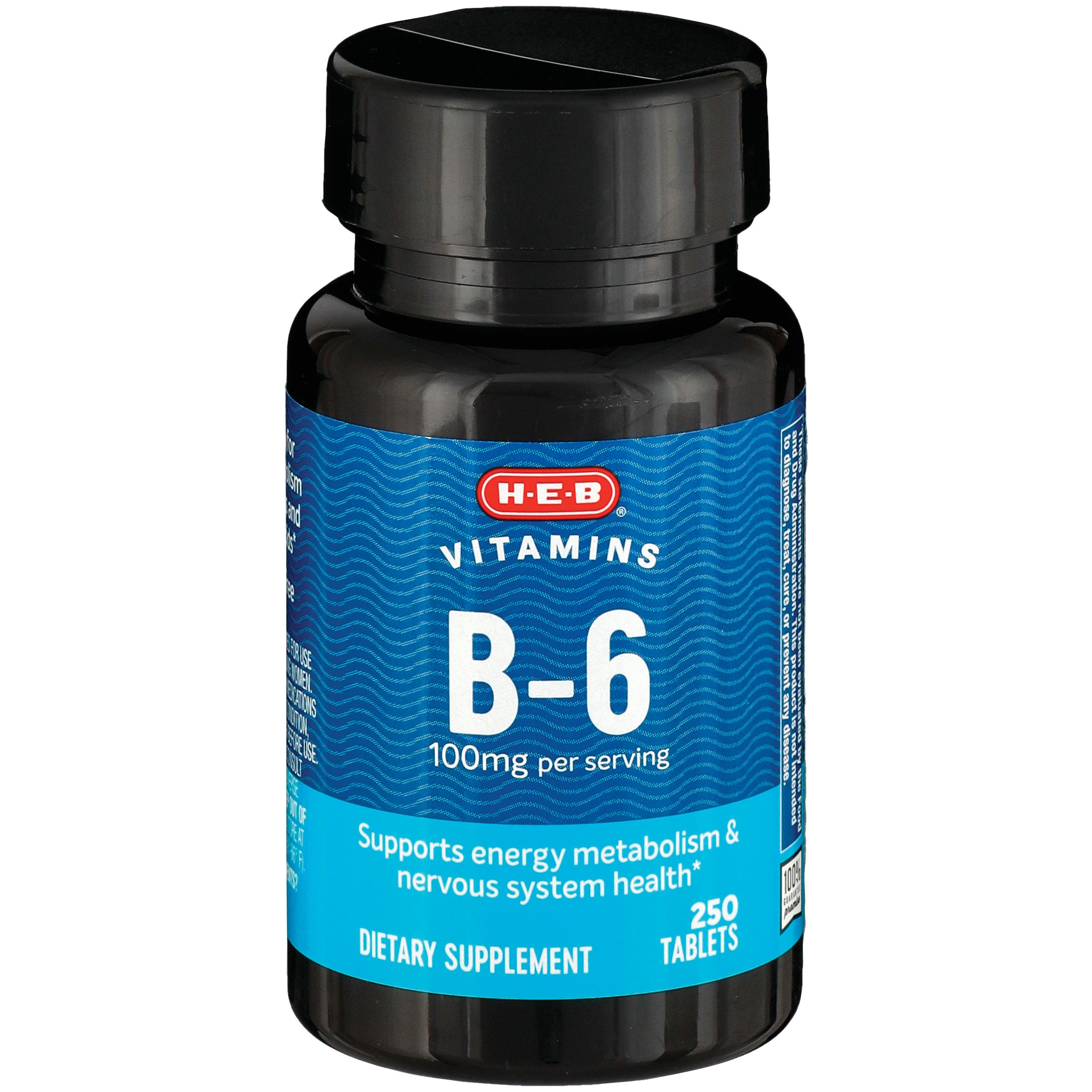 H E B B 6 Dietary Supplement Tablets 100 Mg Shop Vitamins A Z At H E B