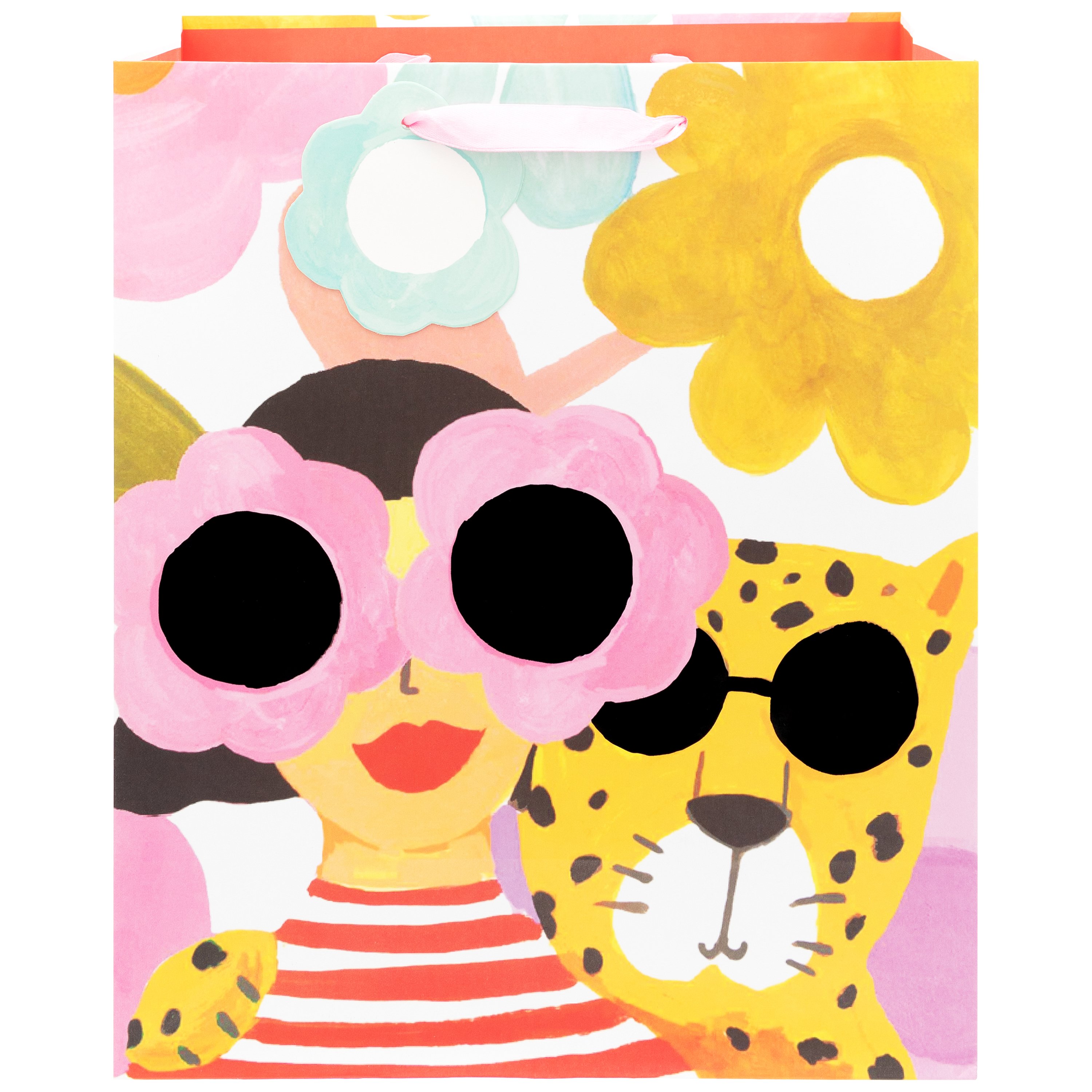 IG Design Floral Leopard Print Paper Gift Bag - Shop Gift wrap at H-E-B
