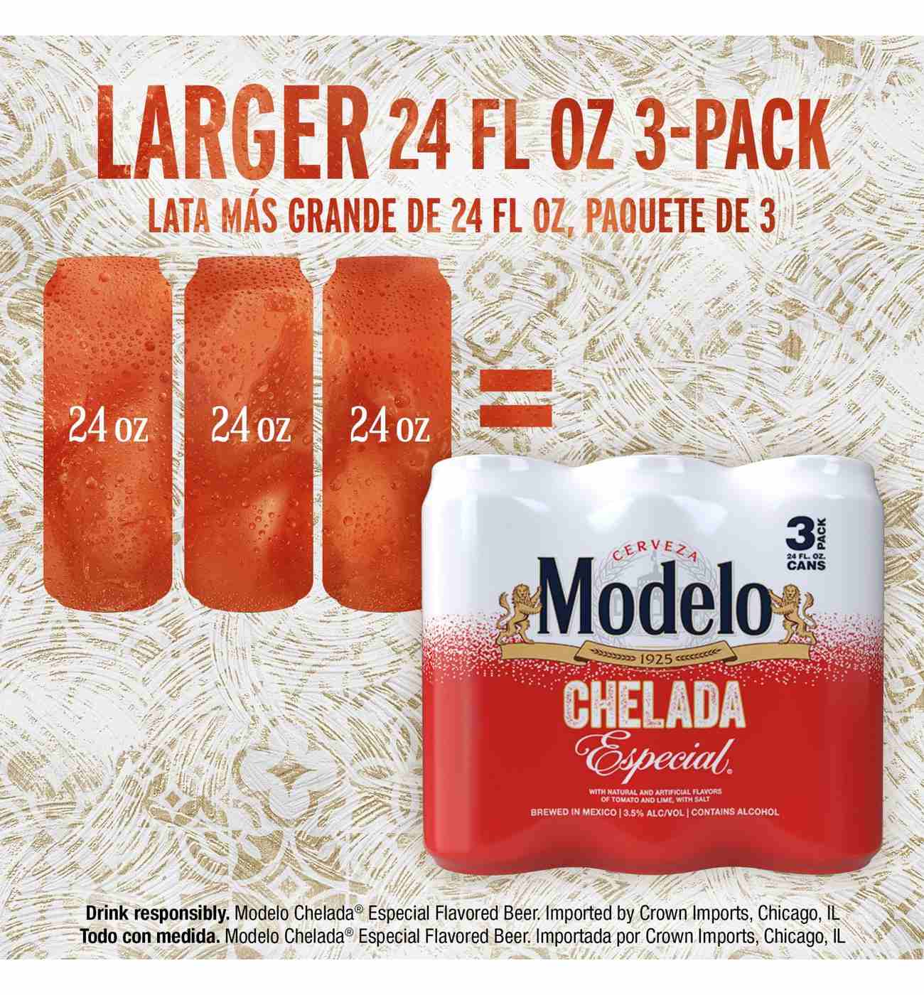 Modelo Chelada Mexican Import Flavored Beer 24 oz Cans, 3 pk - Shop ...
