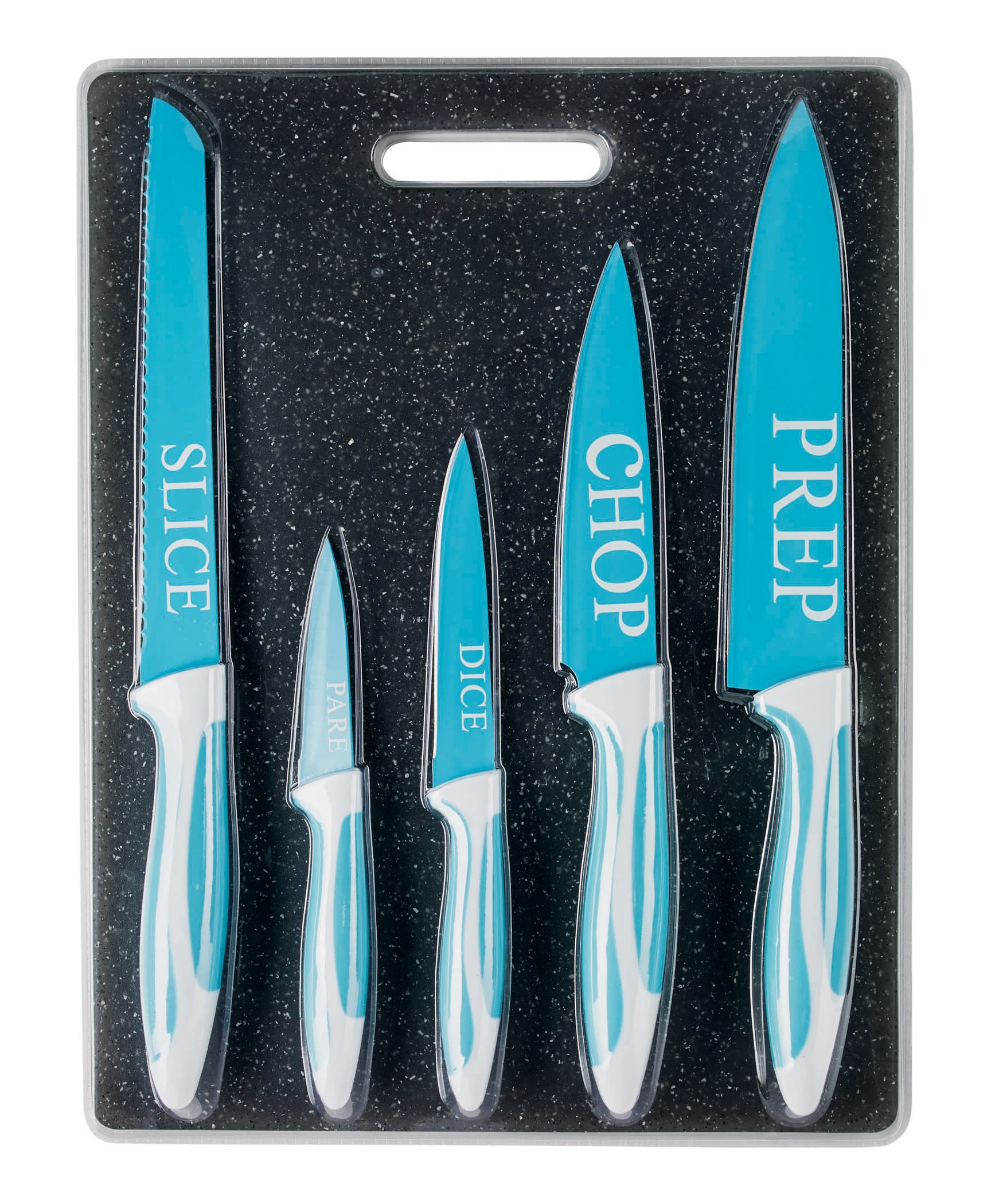 chefstyle 6 piece Aqua Cutlery & Cutting Board Set - Shop Knife sets at ...