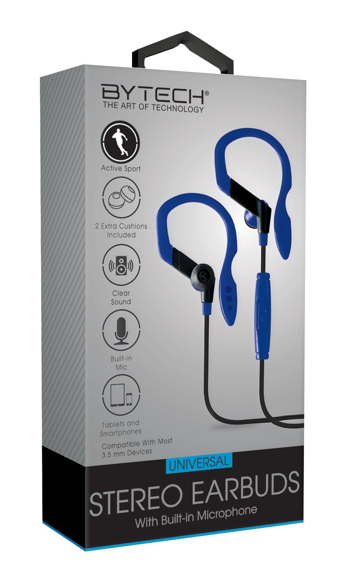 Bytech Stereo Earbuds/mic Black/blue - Shop Audio at H-E-B