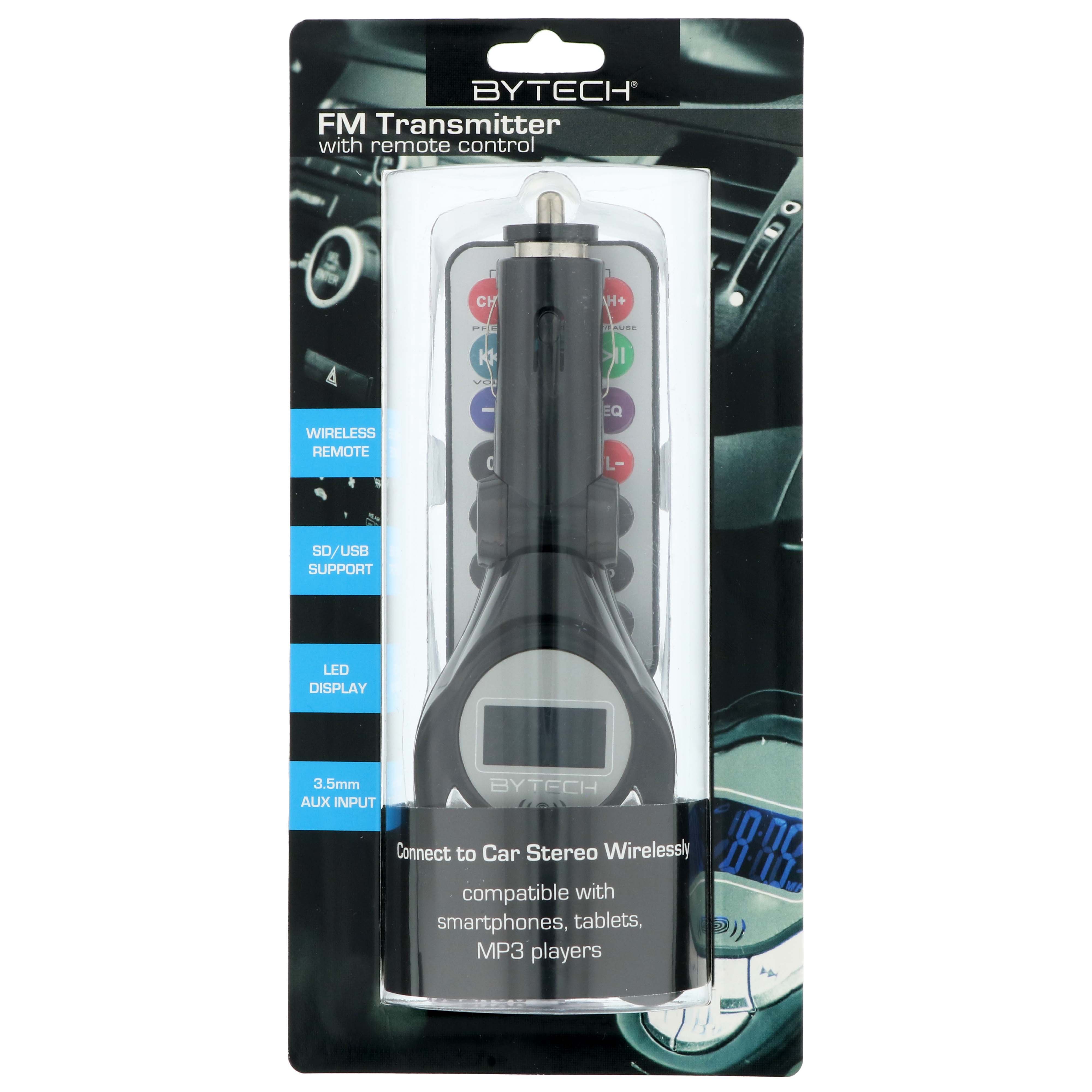 Bytech FM Transmitter With Remote Black - Shop Radios & alarm clocks at ...