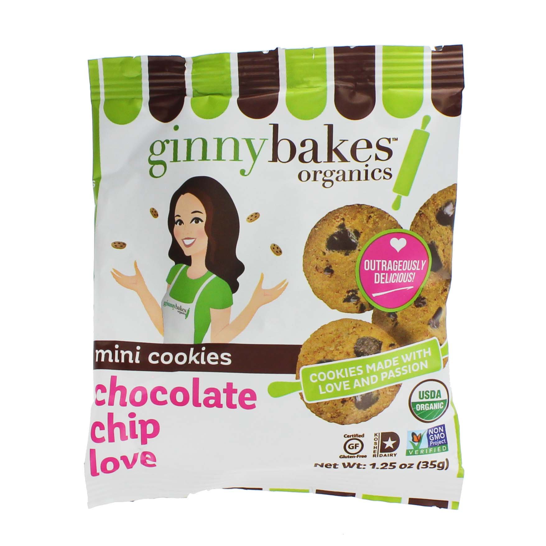 Ginny Bakes Organics Mini Cookies Chocolate Chip Love - Shop Cookies at ...