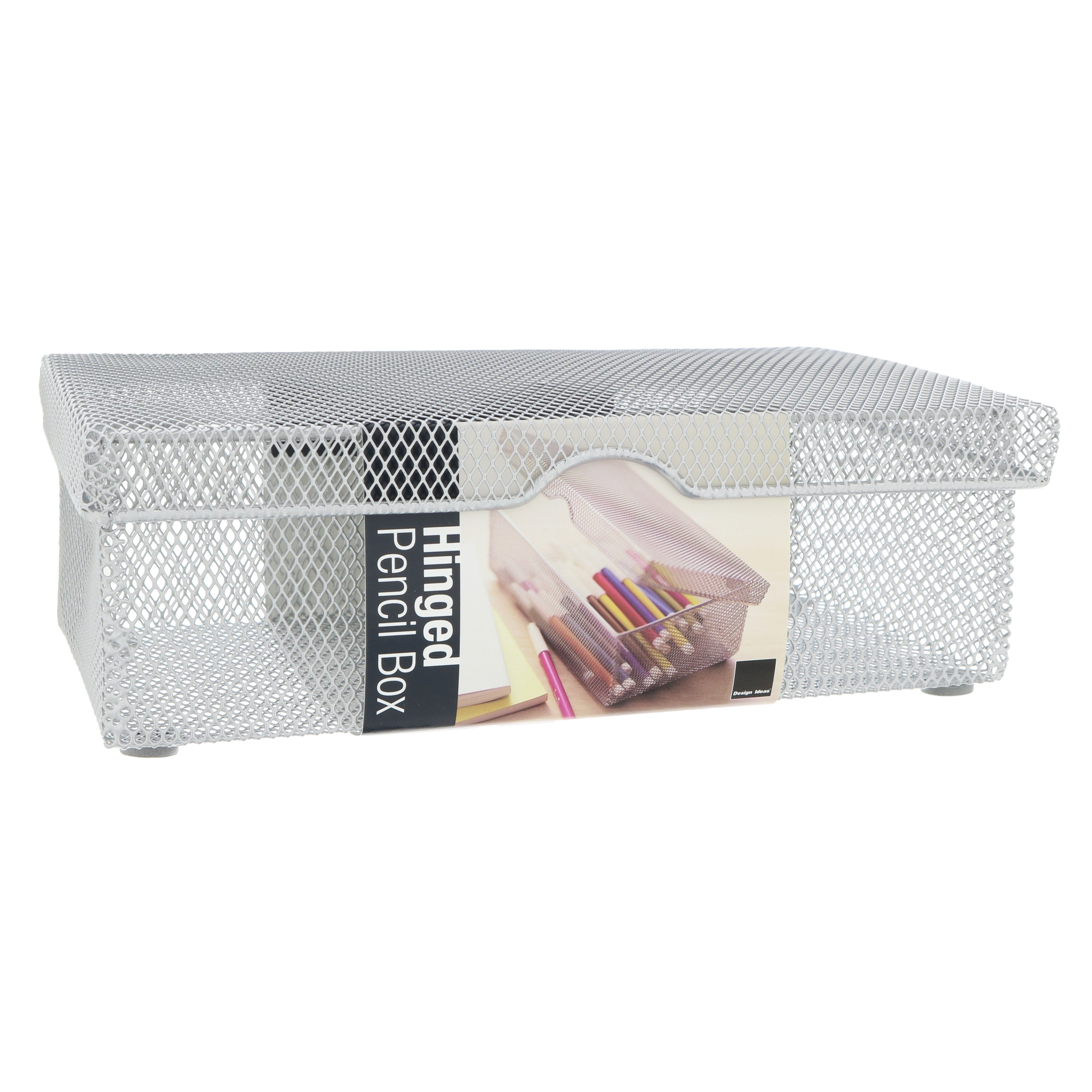 Design Ideas Hinged Mesh Pencil Box Silver - Shop Pencil cases at H-E-B