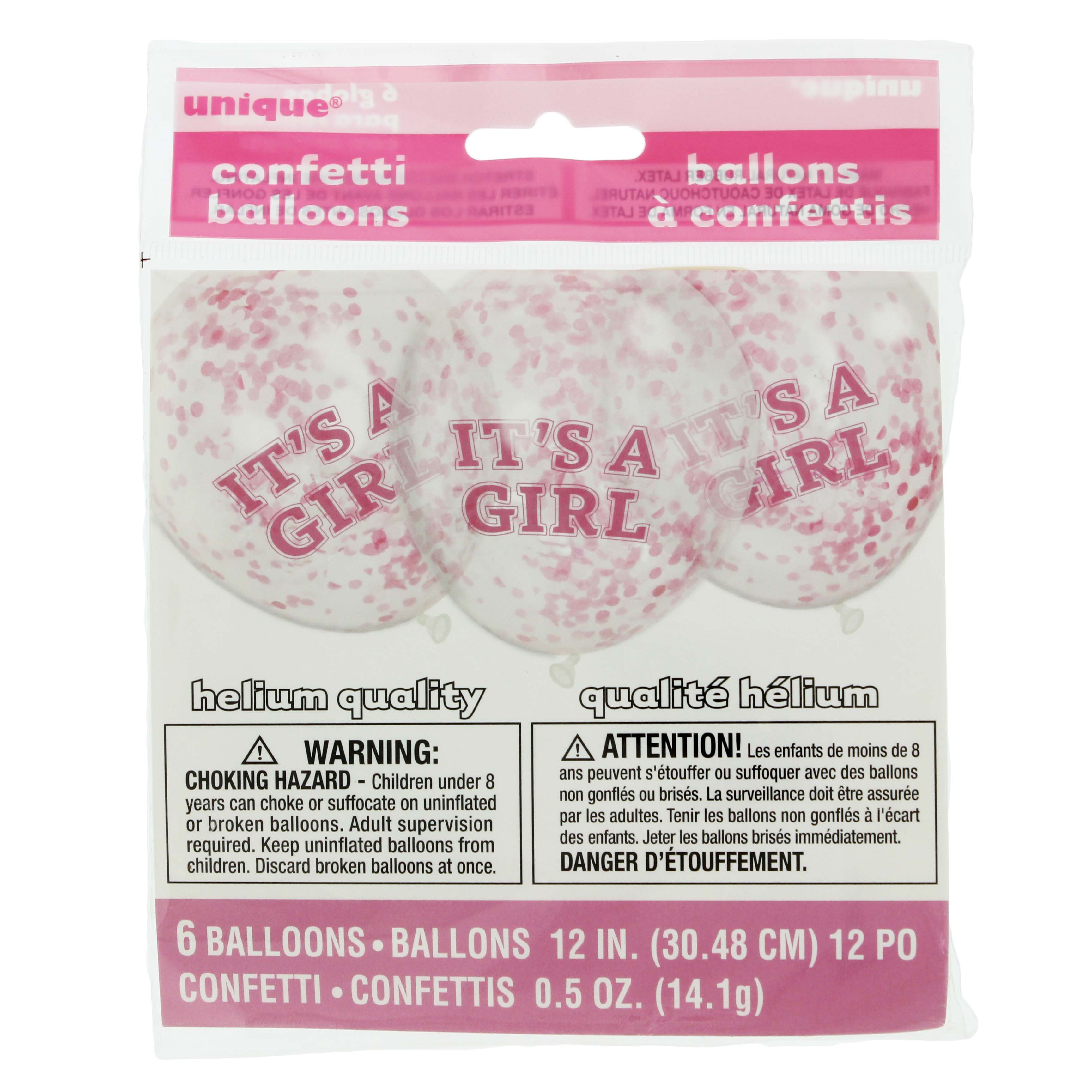 Unique Girl Balloons With Pink Confetti - Shop Balloons at H-E-B
