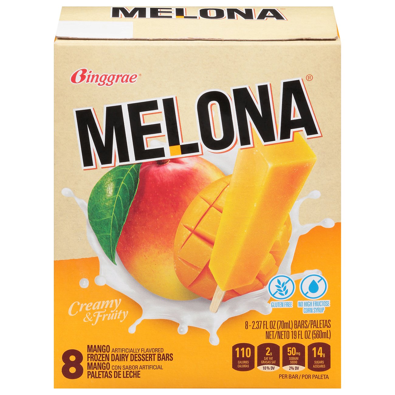 Binggrae Melona Frozen Dairy Dessert Bars - Mango - Shop Bars & pops at ...