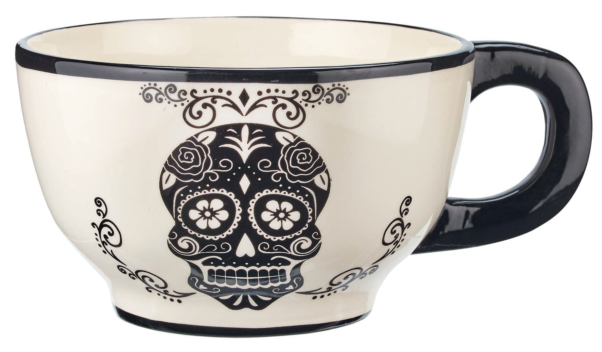 Cocinaware Day Of The Dead Skull Mug Black & White - Shop Glasses ...