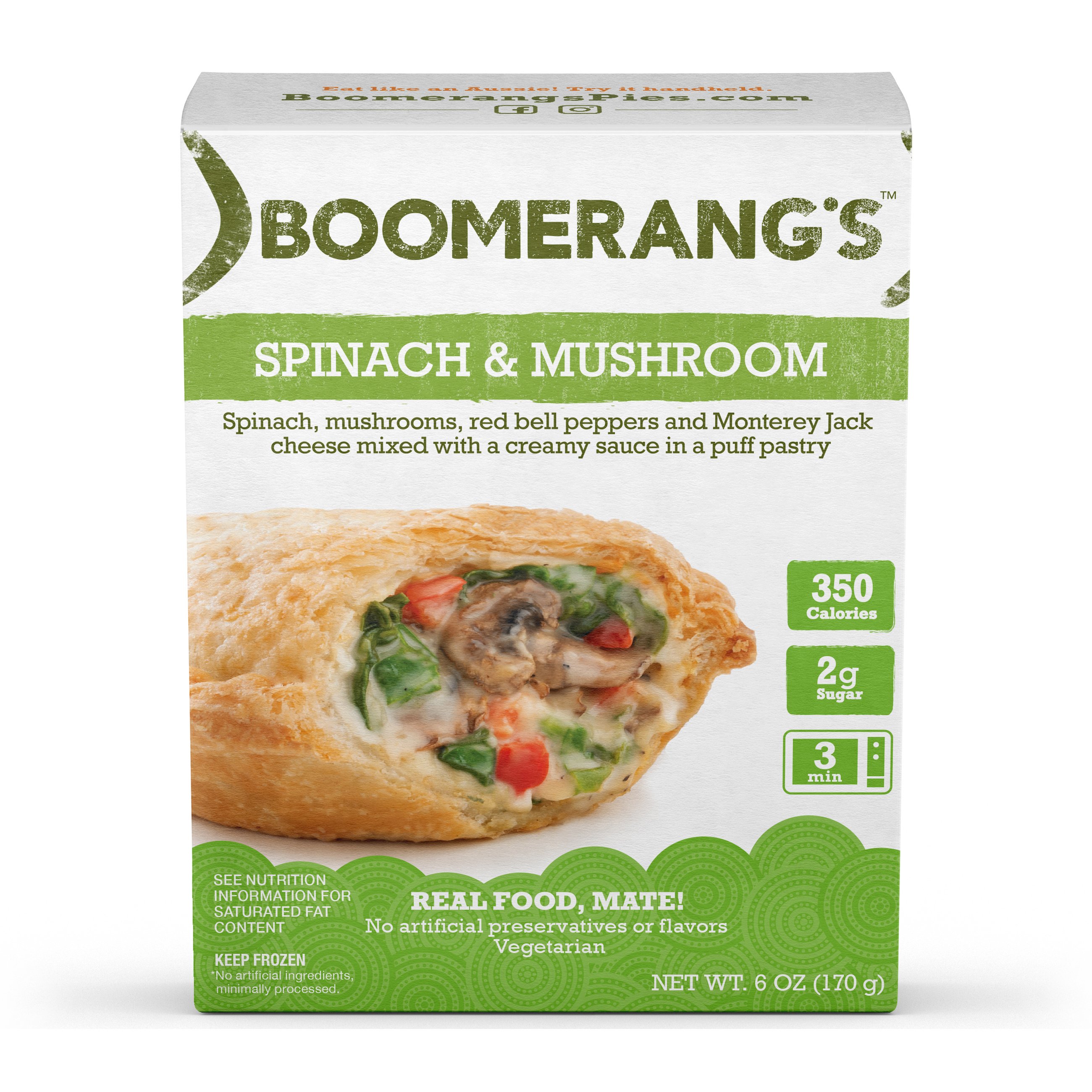 Boomerang's Spinach & Mushroom Puff Pastry Frozen Meal - Shop Entrees ...