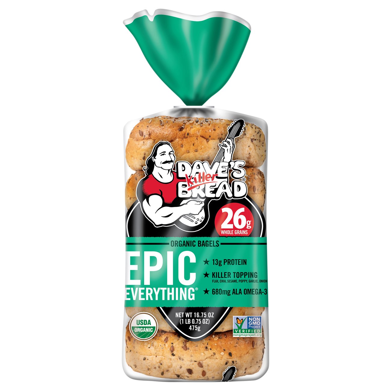 Dave's Killer Bread Epic Everything 13g Protein Organic Bagels - Shop ...