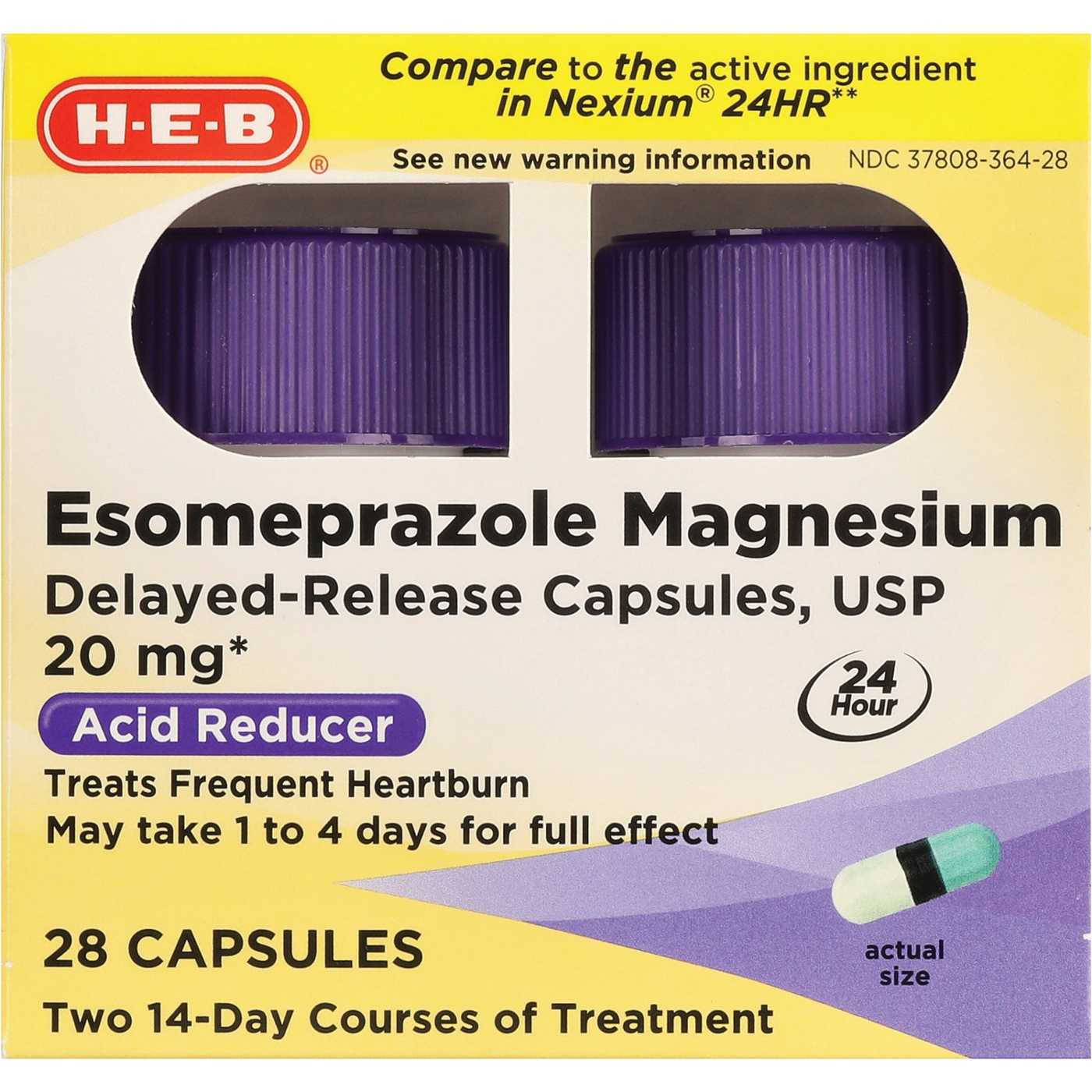 H-E-B Esomeprazole Magnesium Acid Reducer Capsules – 20 mg - Shop ...