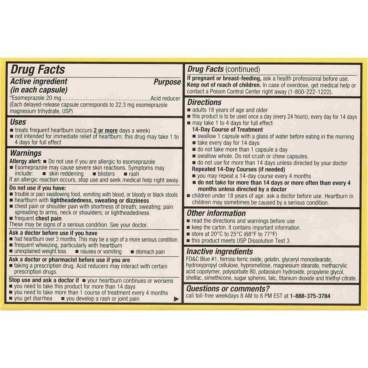 H-E-B Esomeprazole Magnesium Acid Reducer Capsules – 20 mg - Shop ...