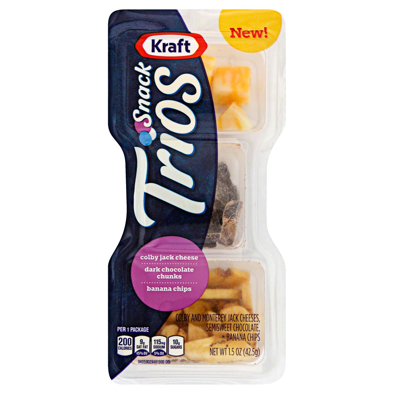 Kraft Trios Colby Jack Banana Chips & Dark Chocolate - Shop Snack trays ...