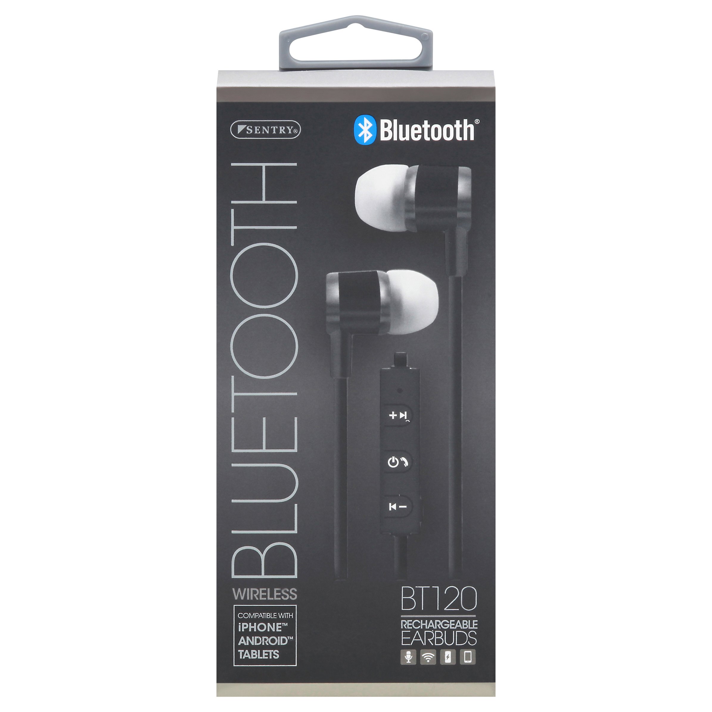 Sentry BT120 Wireless Earbuds - Black & Silver - Shop Headphones at H-E-B