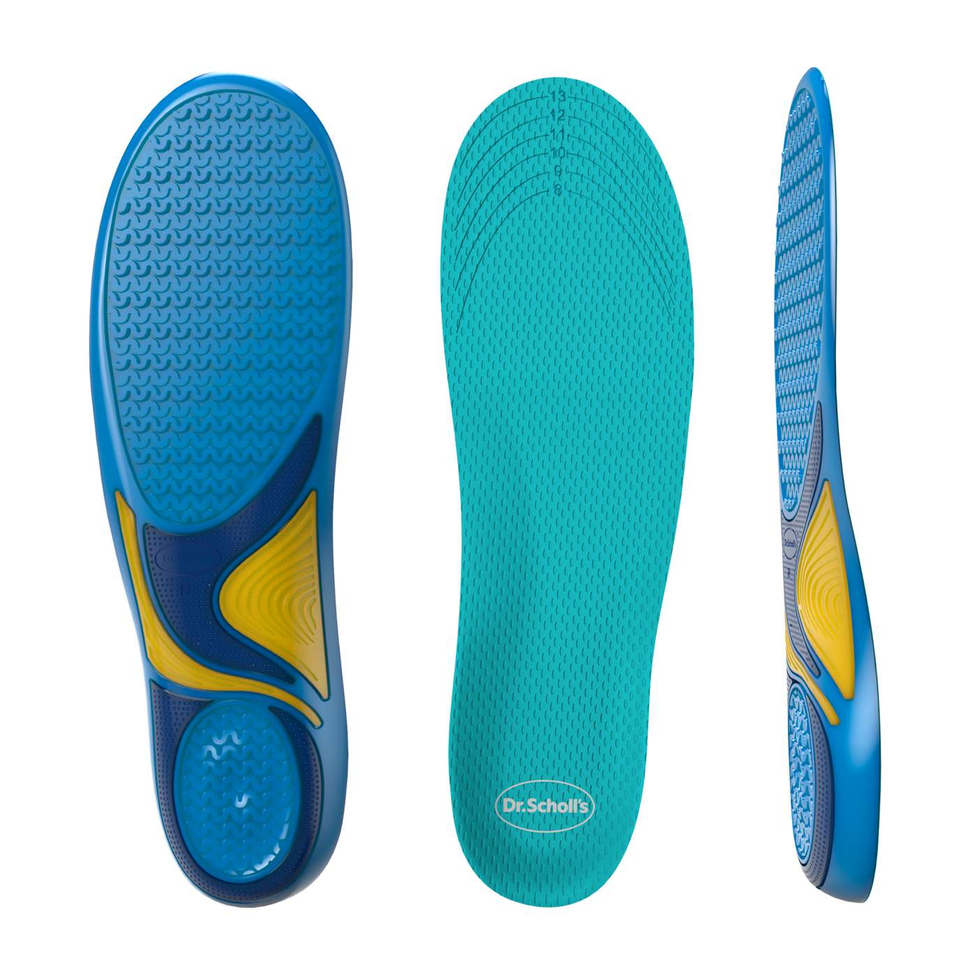 Dr. Scholl's Memory Fit Plus Massaging Gel Comfort Insoles, Men's Size ...