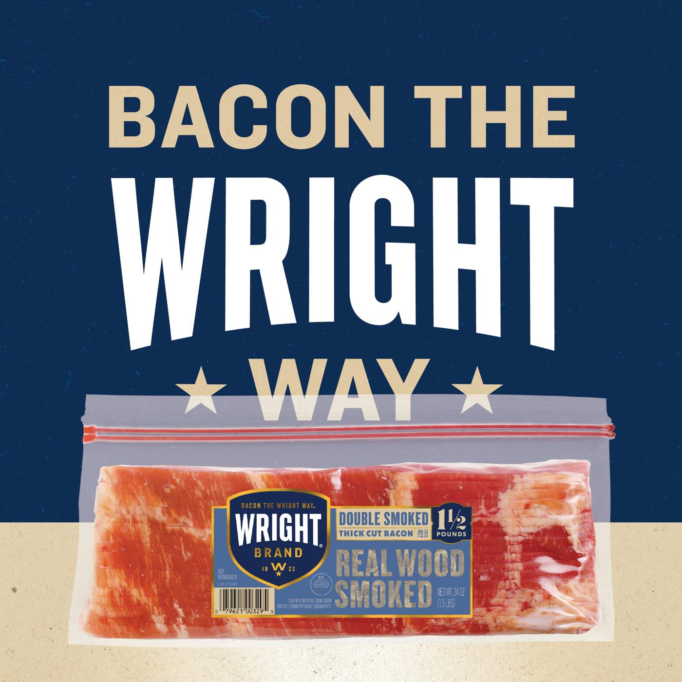 Wright Bacon Double Smoked Thick Cut Bacon - Shop Bacon at H-E-B
