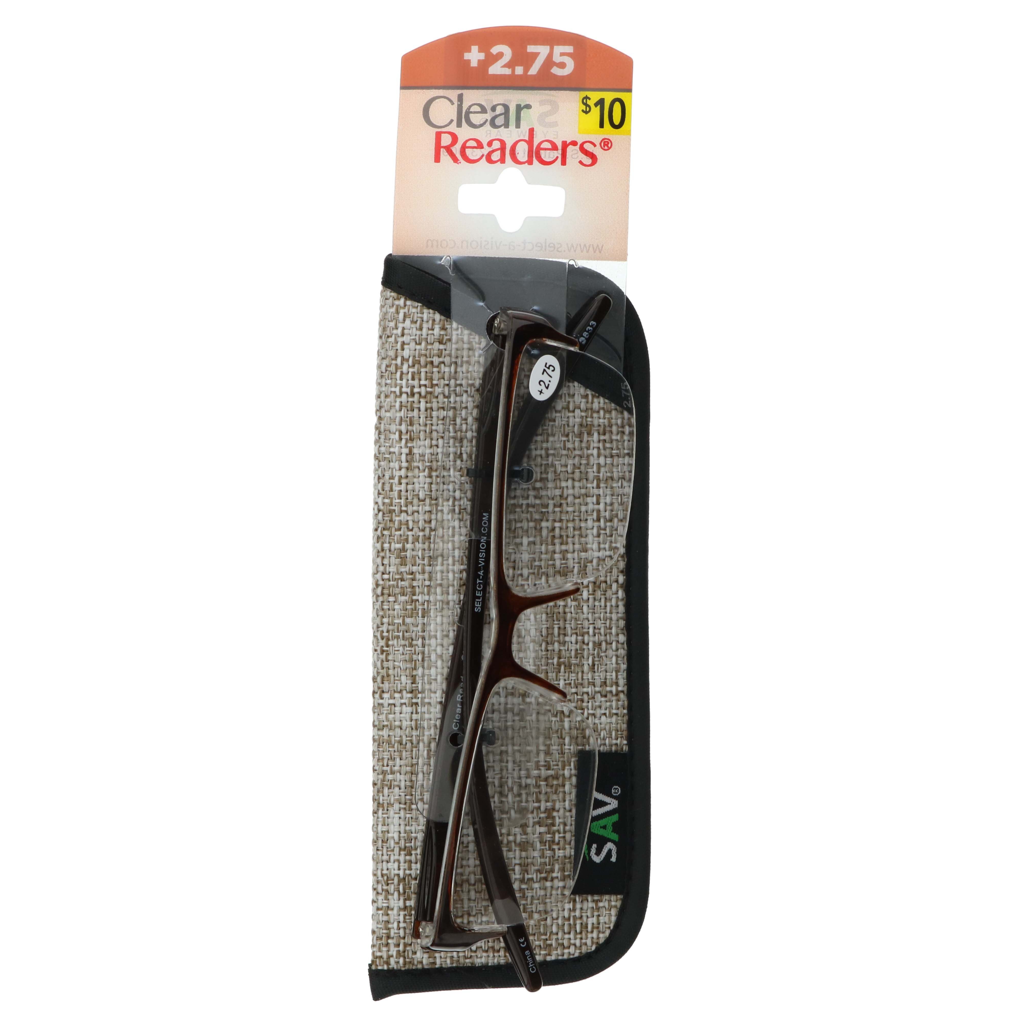 Select A Vision Clear Readers +2.75 Plastic Semi Rimless - Shop Eyewear ...