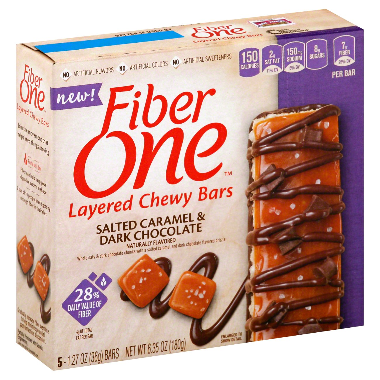 Fiber One Salted Caramel Dark Chocolate Layered Chewy Bars - Shop ...