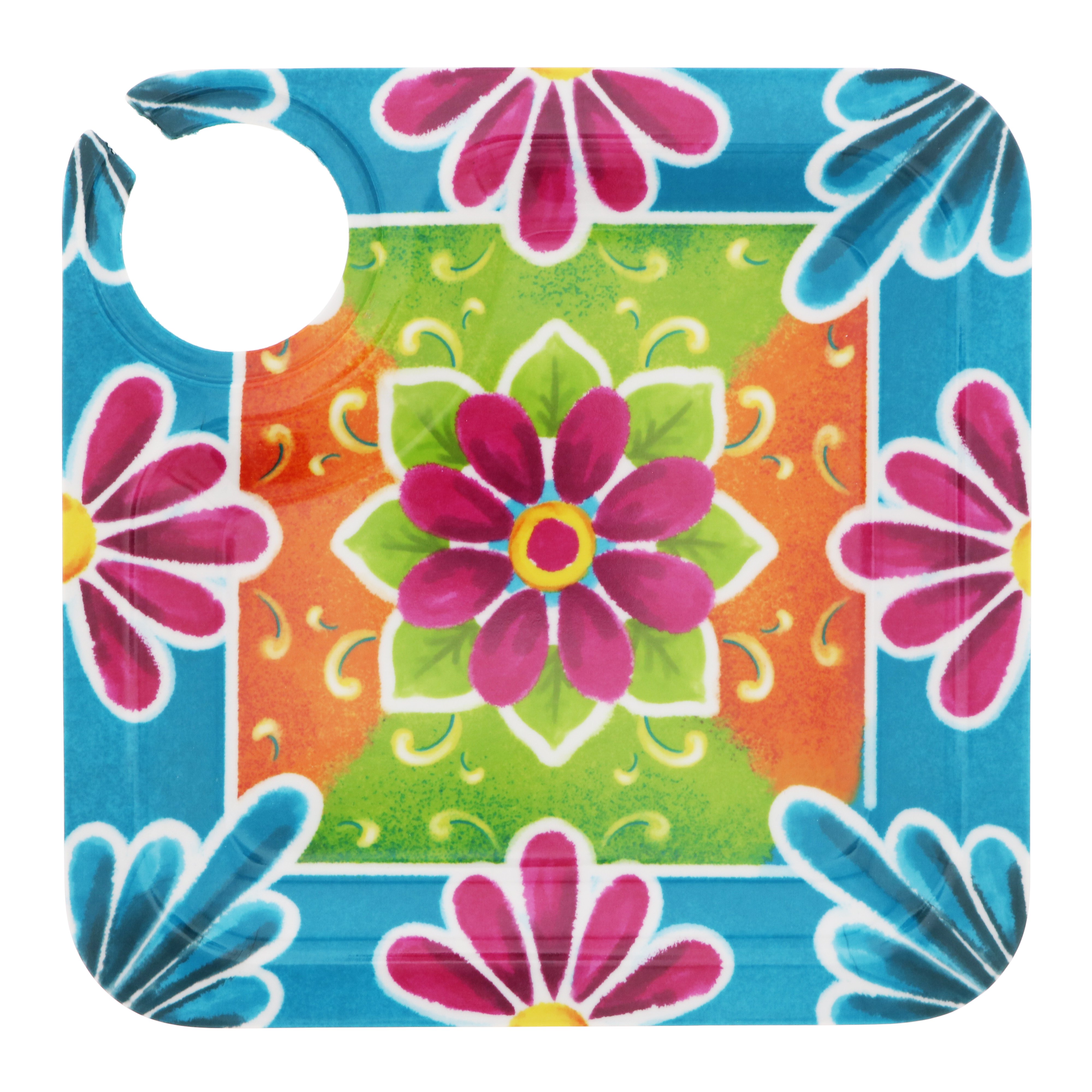 Cocinaware Fest Summer Square Cocktail Plate Blue - Shop Plates at H-E-B