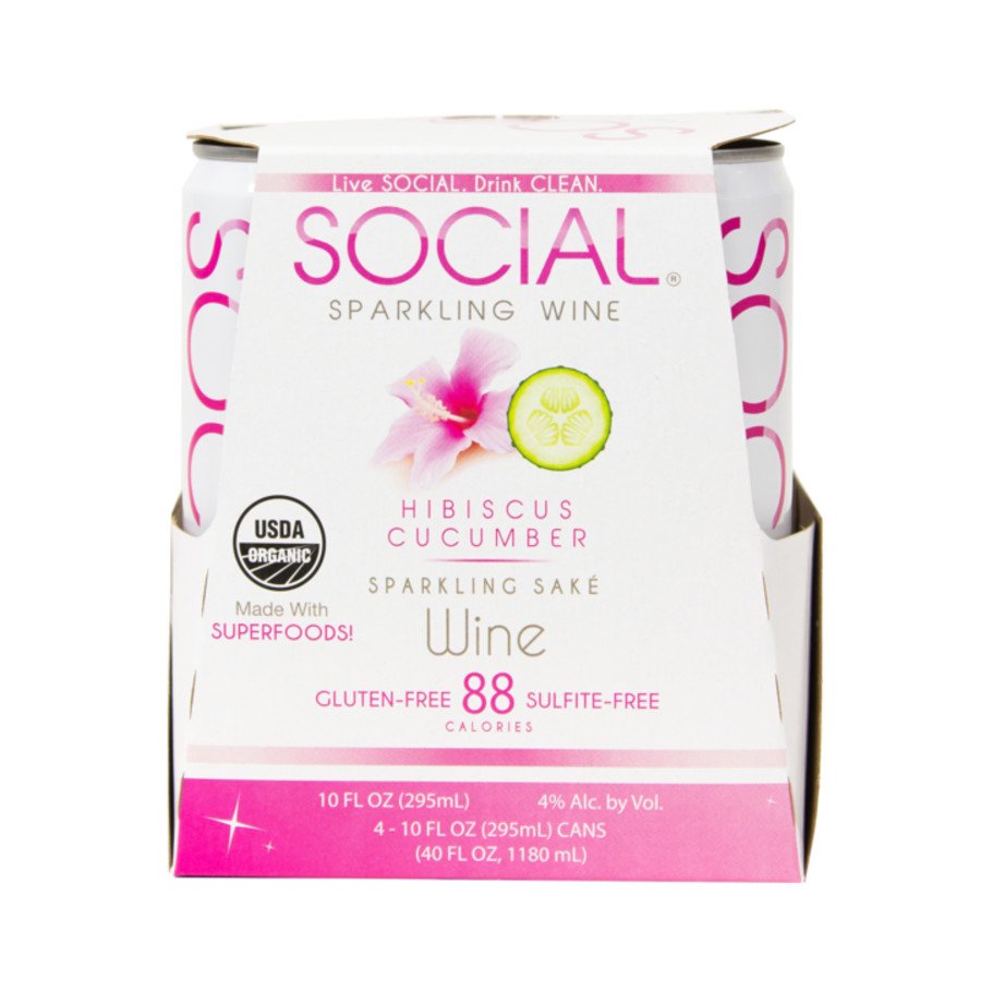 Social Hibiscus Cucumber Sparkling Saké Wine, 4pk Cans - Shop Wine at H-E-B Social Hibiscus Cucumber Sparkling Saké Wine, 4pk Cans - Shop Wine at H-E-B