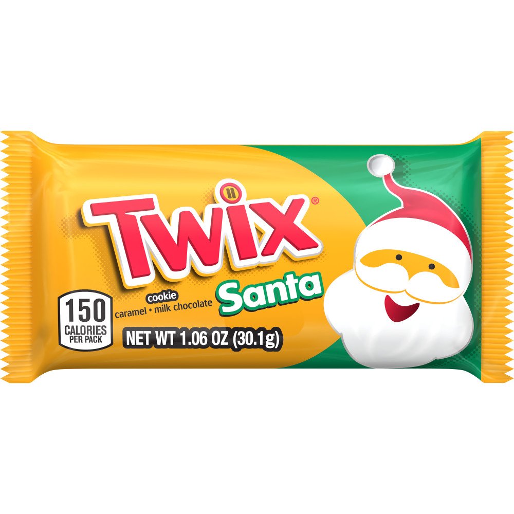 Twix Santa Caramel Milk Chocolate Holiday Christmas Candy Bar - Shop ...