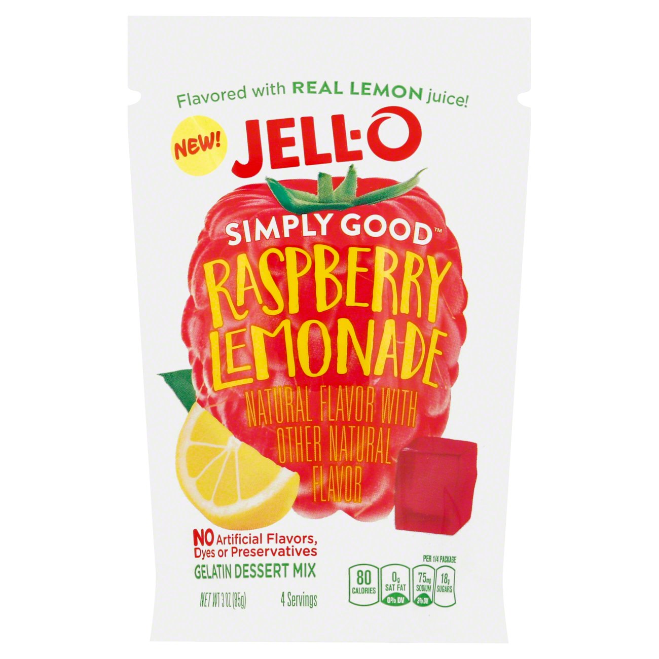 Jell-O Simply Good Raspberry Lemonade Gelatin - Shop Pudding & gelatin ...