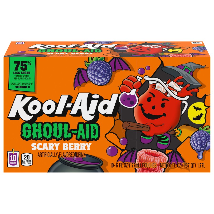 Kool-Aid Ghoul-Aid Scary Berry Drink 10pk Pouches - Shop Juice at H-E-B