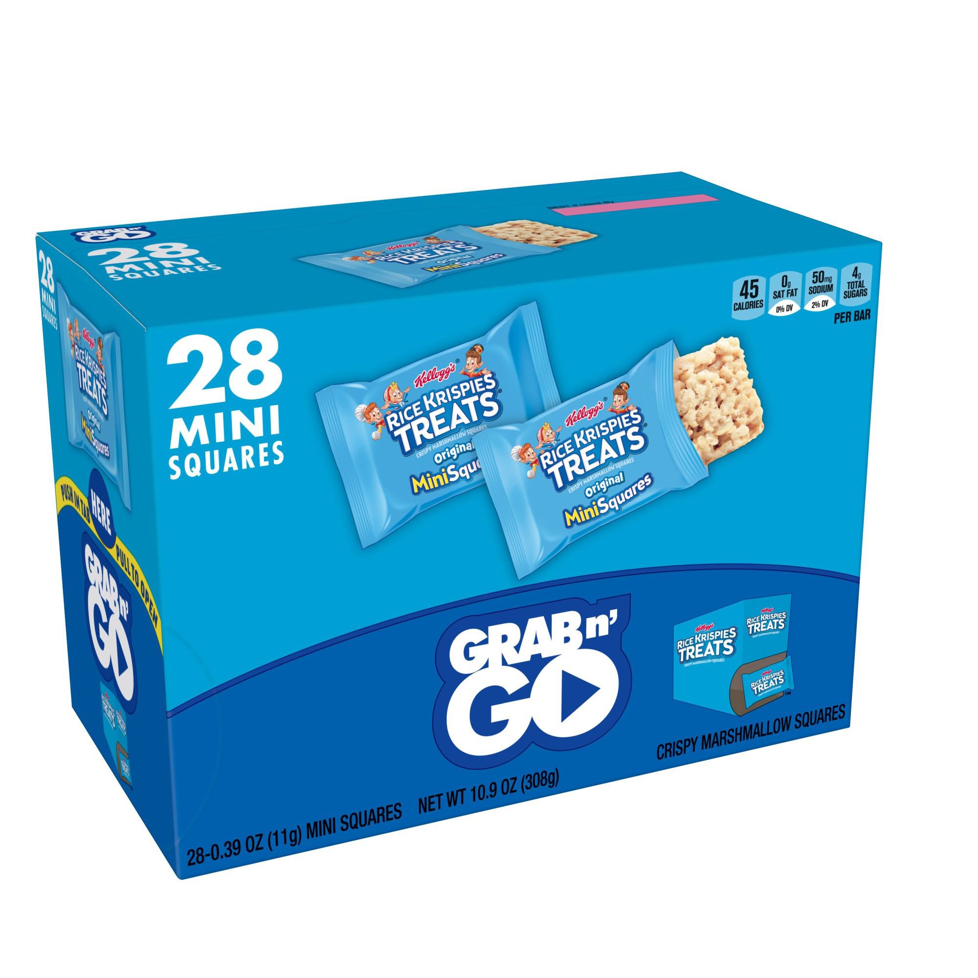 Kellogg's Rice Krispies Treats Mini-Squares Crispy Marshmallow Squares ...