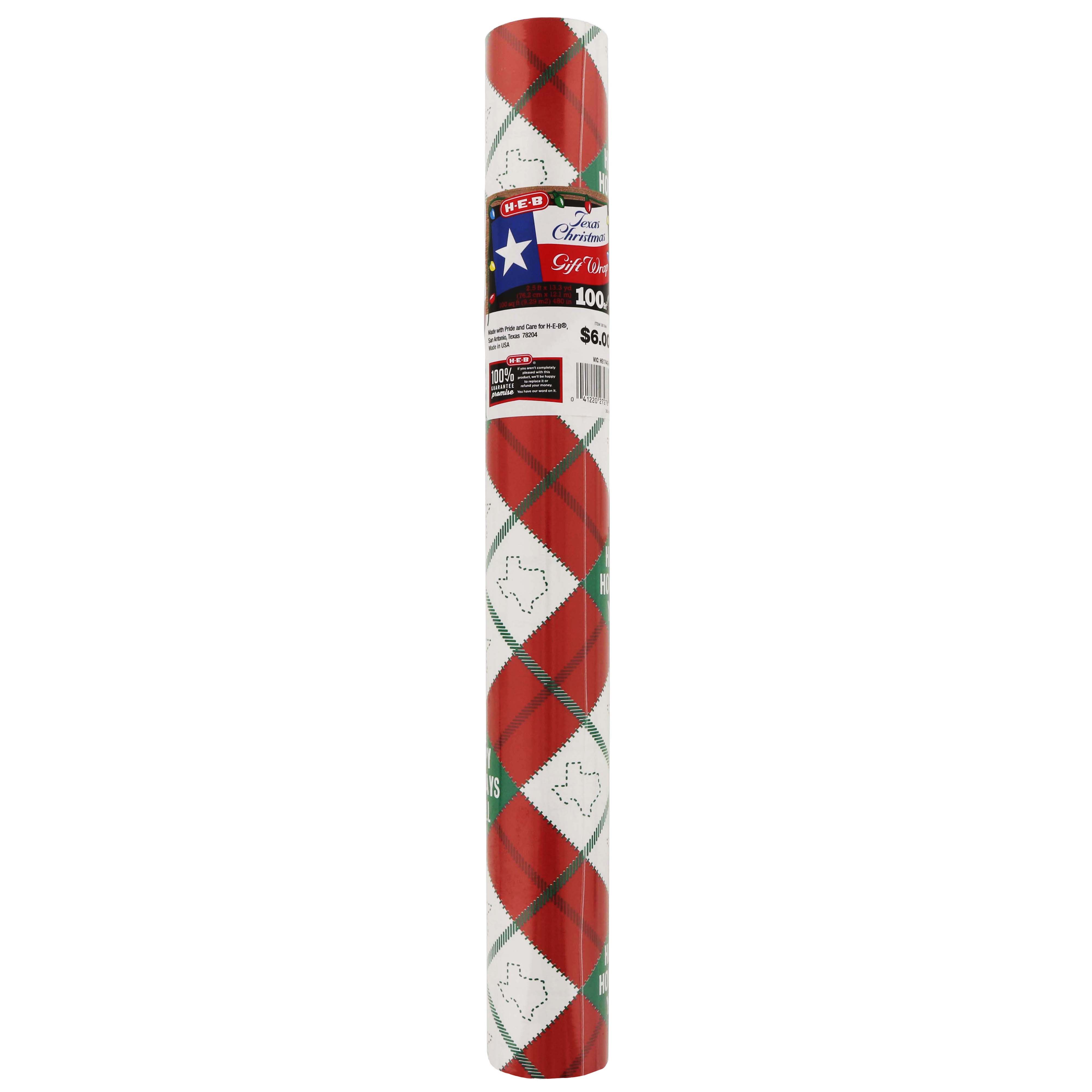 H-E-B 100 sq. ft. Texas Plaid Gift Wrap - Shop Party decor at H-E-B