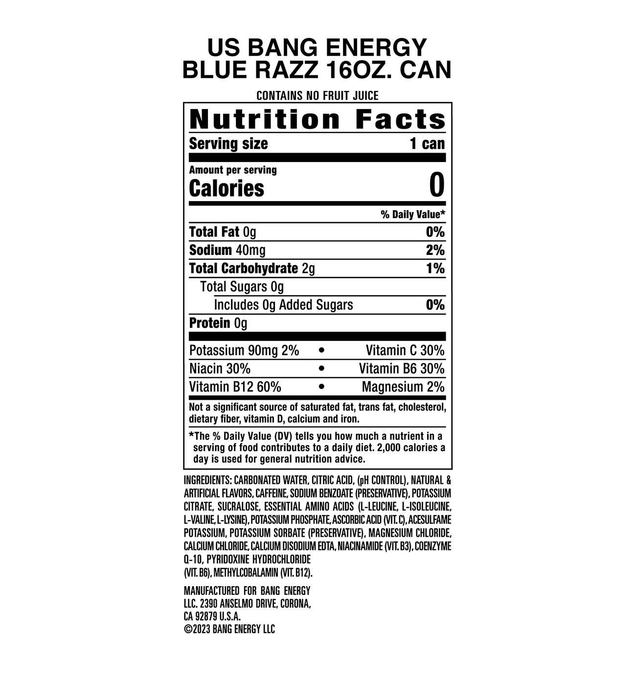 Bang Energy Blue Razz - Shop Sports & energy drinks at H-E-B