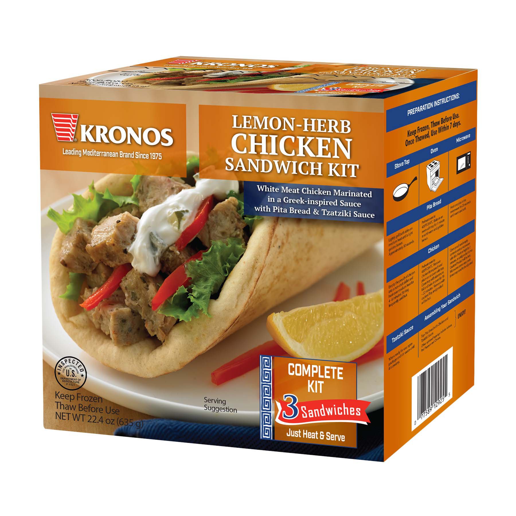 Kronos Lemon Herb Chicken Sandwich Kit - Shop Sandwiches at H-E-B