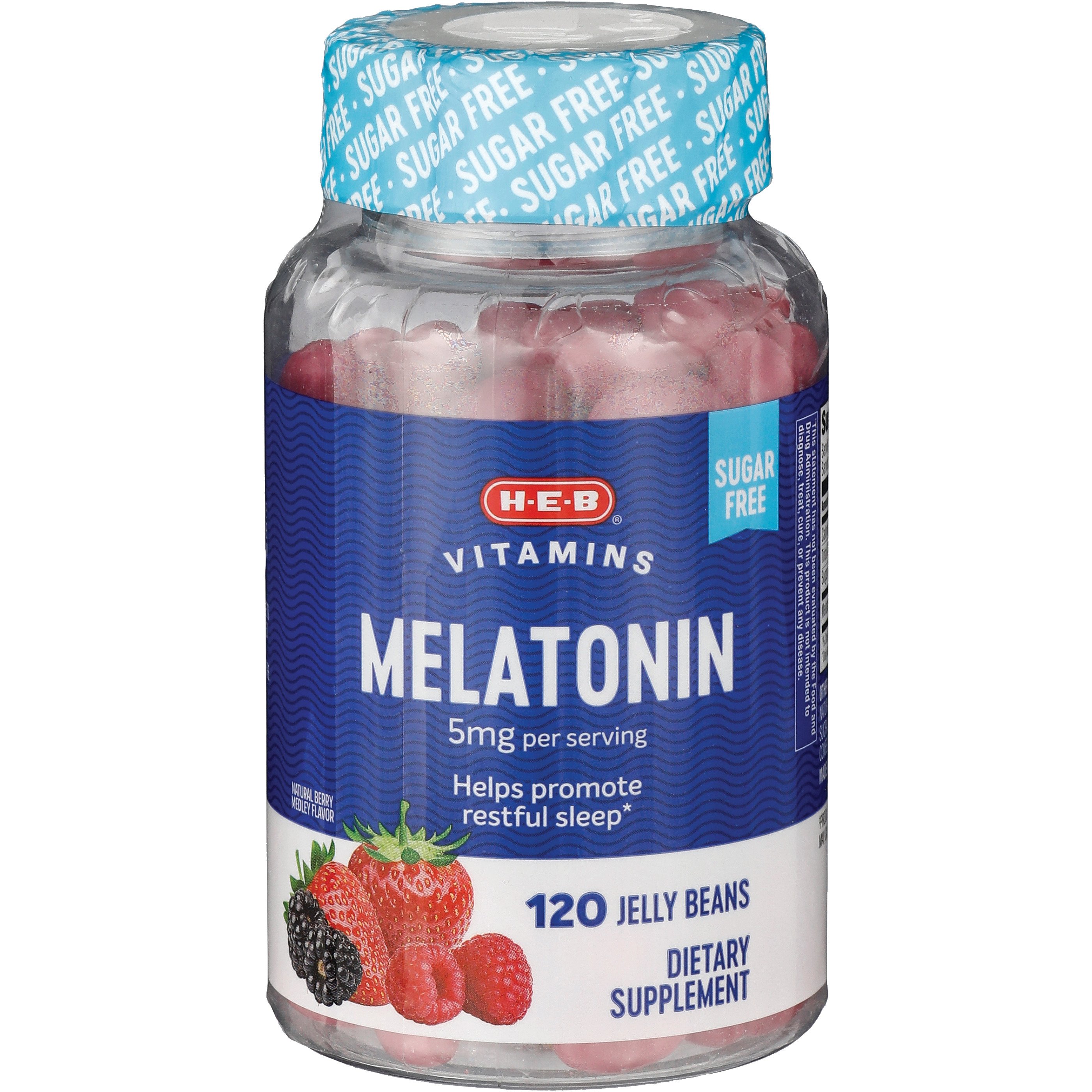 H-E-B Vitamins Melatonin 5 mg Sugar Free Jelly Beans – Mixed Berry ...