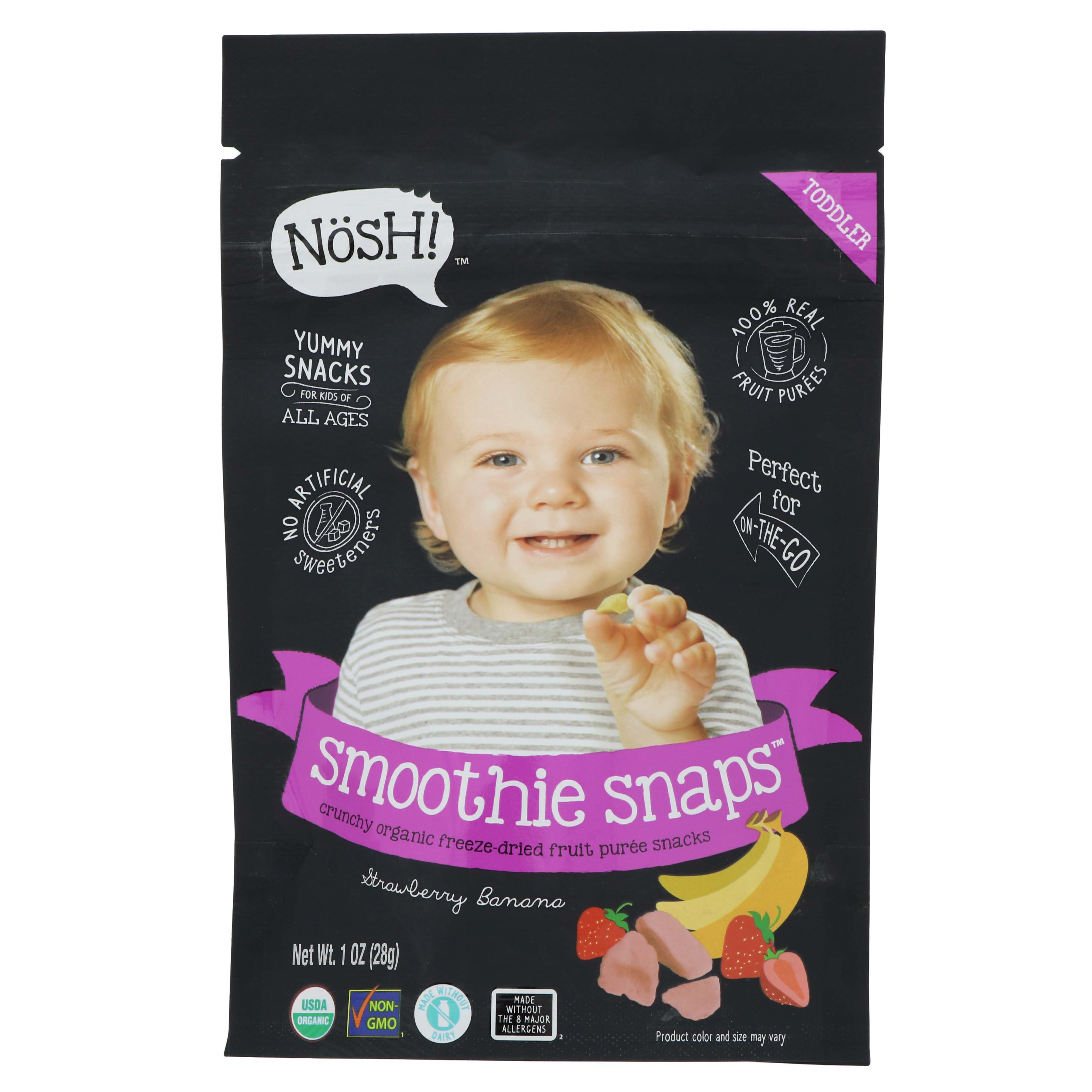 Nosh Organic Smoothie Snaps - Strawberry Banana - Shop Toddler food at ...