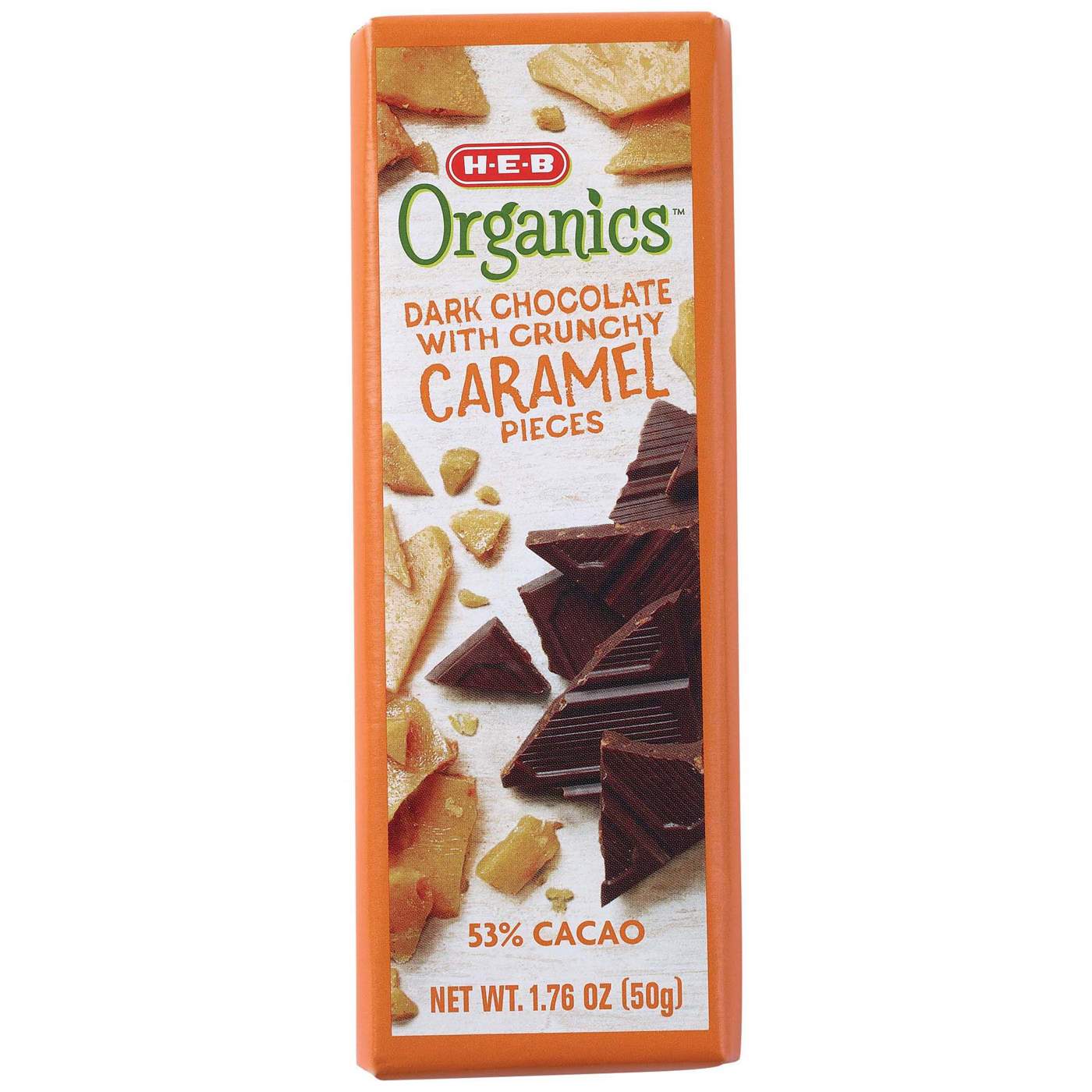H-E-B Organics Dark Chocolate with Crunchy Caramel Pieces - Shop Candy ...