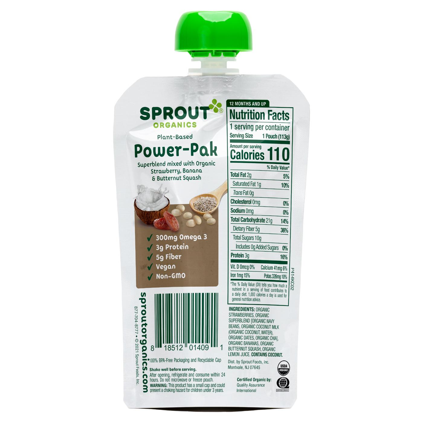 Sprout Organics Power-Pak Pouch - Strawberry Banana & Butternut Squash ...