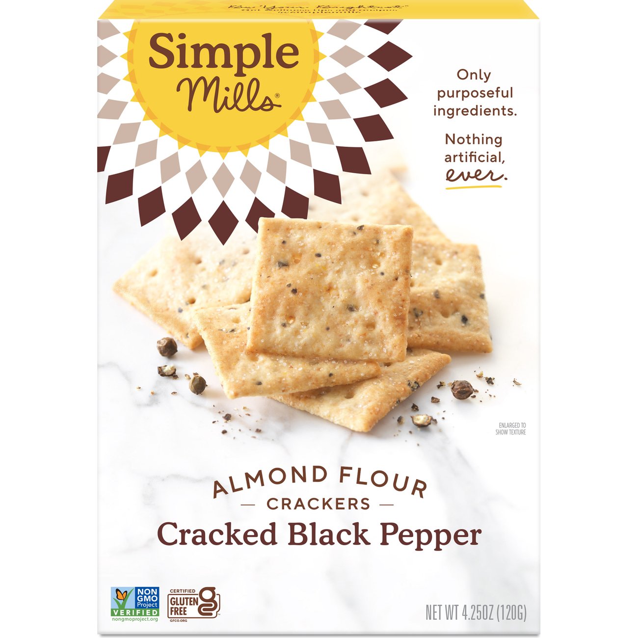 Simple Mills Cracked Black Pepper Almond Flour Crackers, 4.25 oz ...