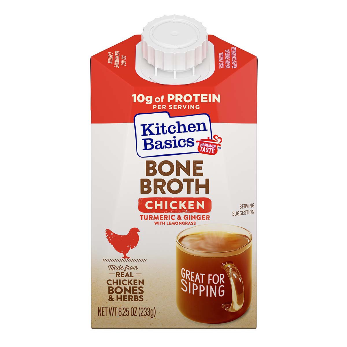 Kitchen Basics Turmeric & Ginger with Lemongrass Chicken Bone Broth ...