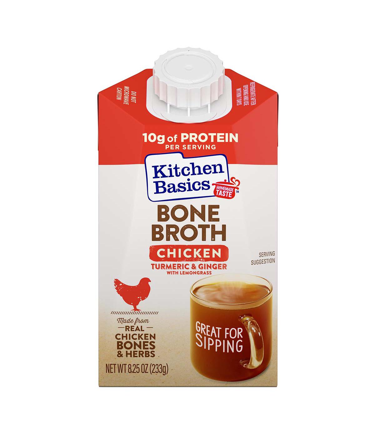 Kitchen Basics Turmeric & Ginger with Lemongrass Chicken Bone Broth ...