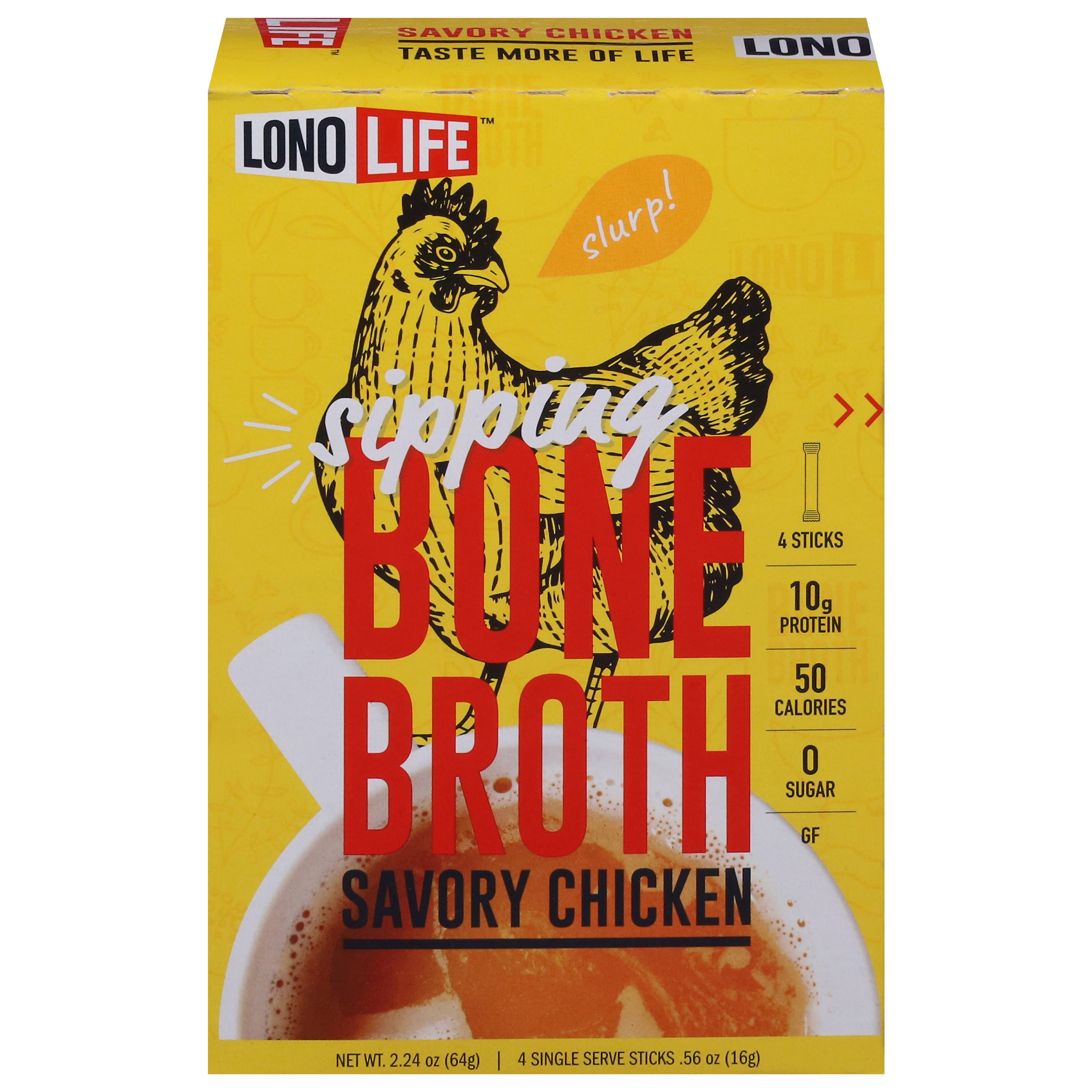 LonoLife Sipping Bone Broth Packets - Savory Chicken - Shop Broth ...