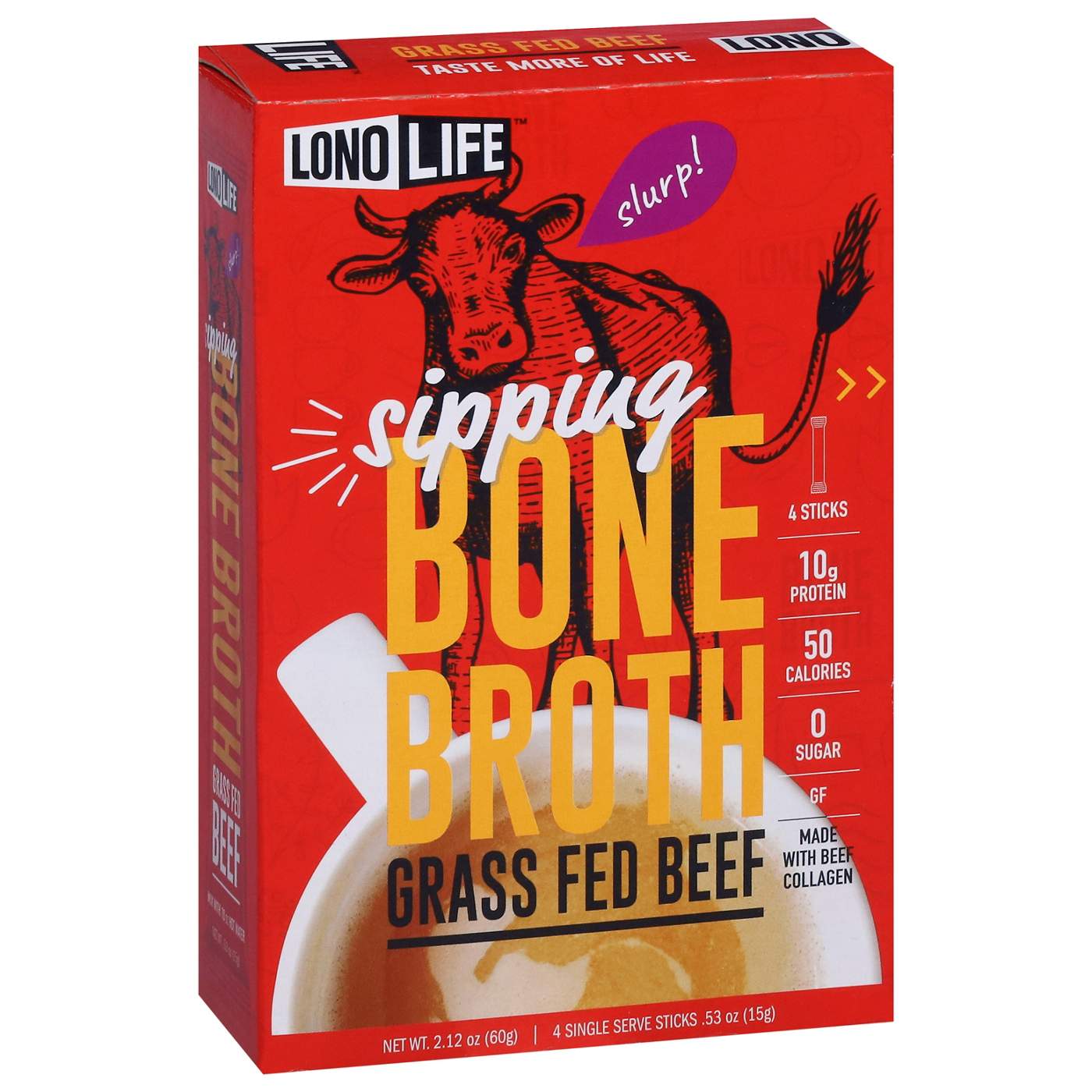 LonoLife Sipping Bone Broth Packets - Grass Fed Beef - Shop Broth ...