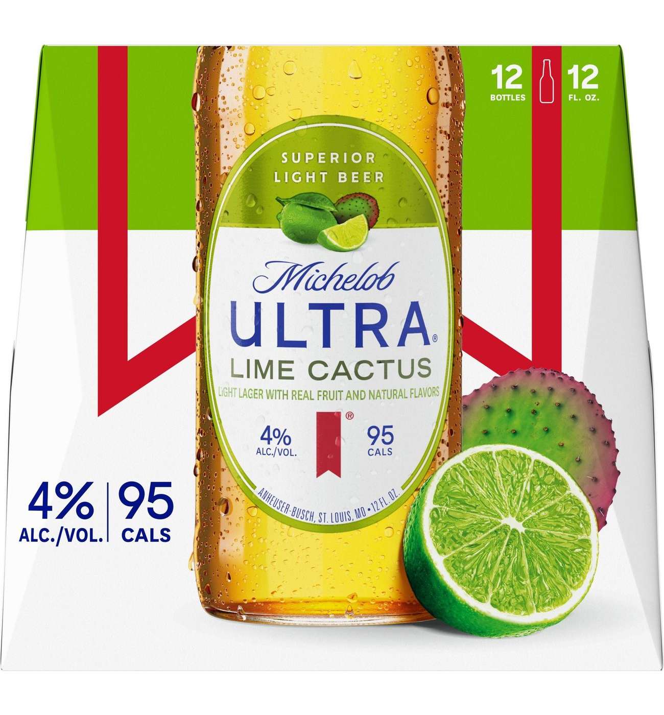 Michelob ULTRA Infusions Lime & Prickly Pear Cactus Light Beer Bottles ...