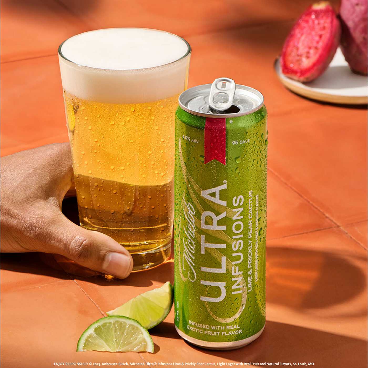 Michelob ULTRA Infusions Lime & Prickly Pear Cactus Light Beer Bottles ...
