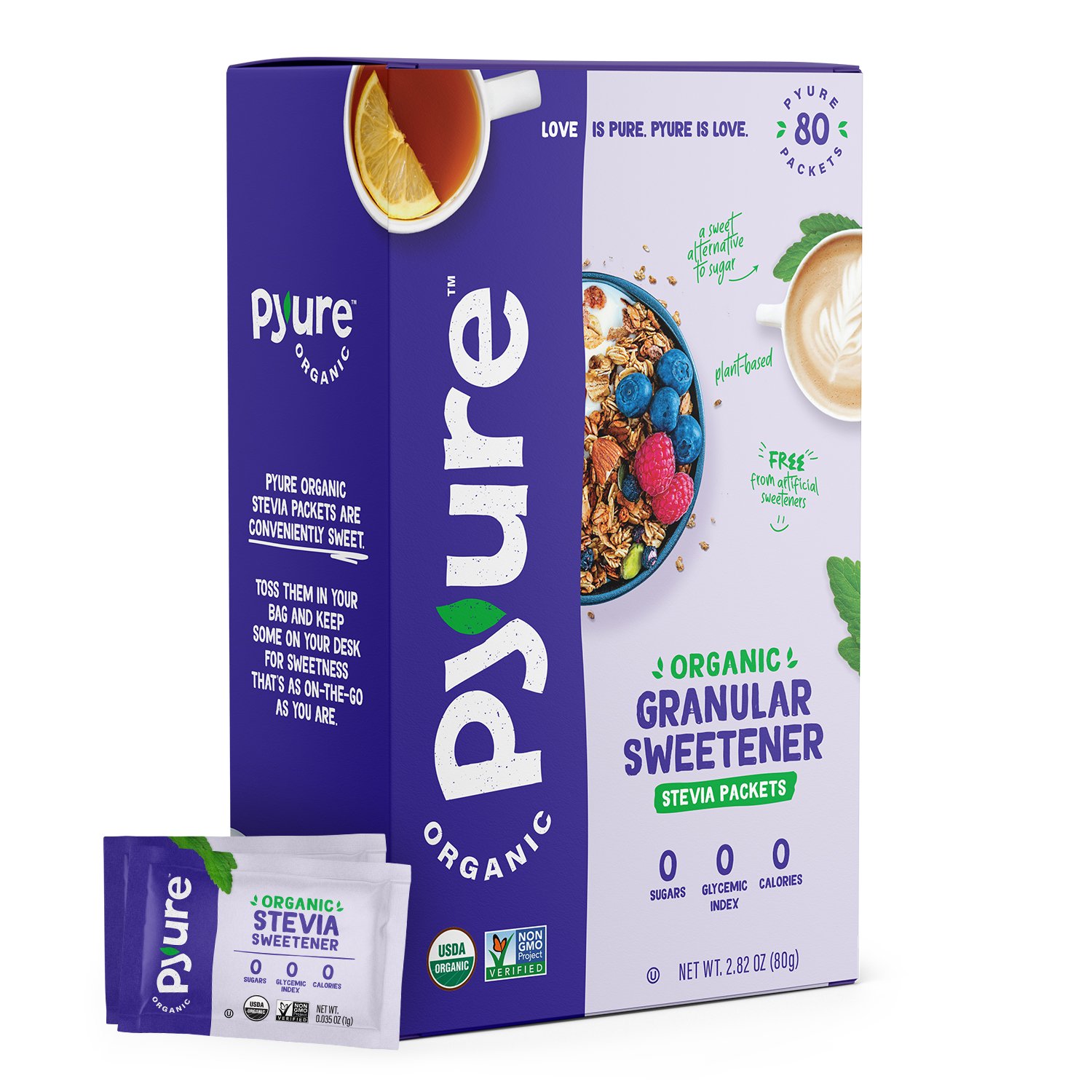 Pyure Stevia Sweetener Packets - Shop Sugar substitutes at H-E-B