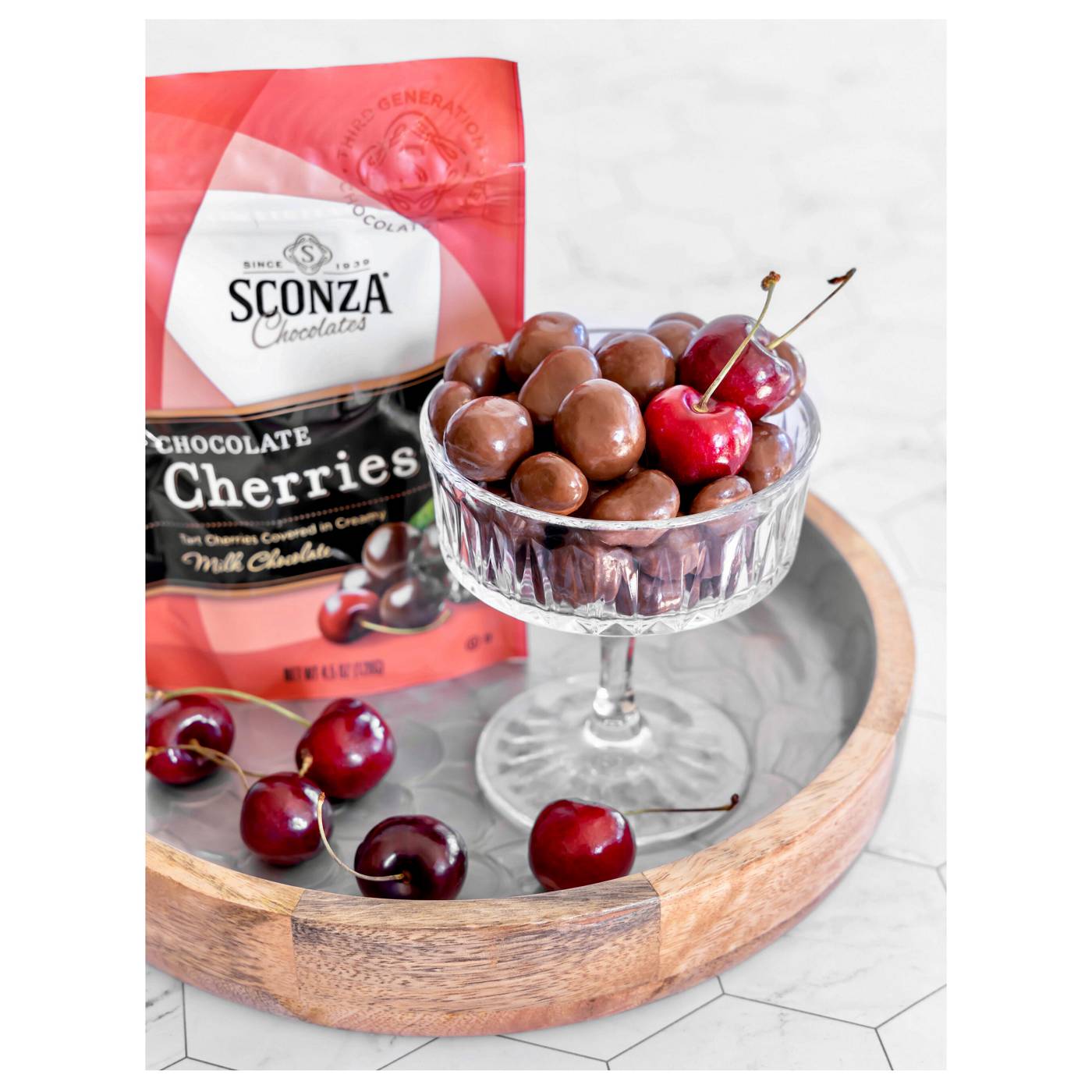 Sconza Chocolates Creamy Milk Chocolate Covered Cherries - Shop Candy ...