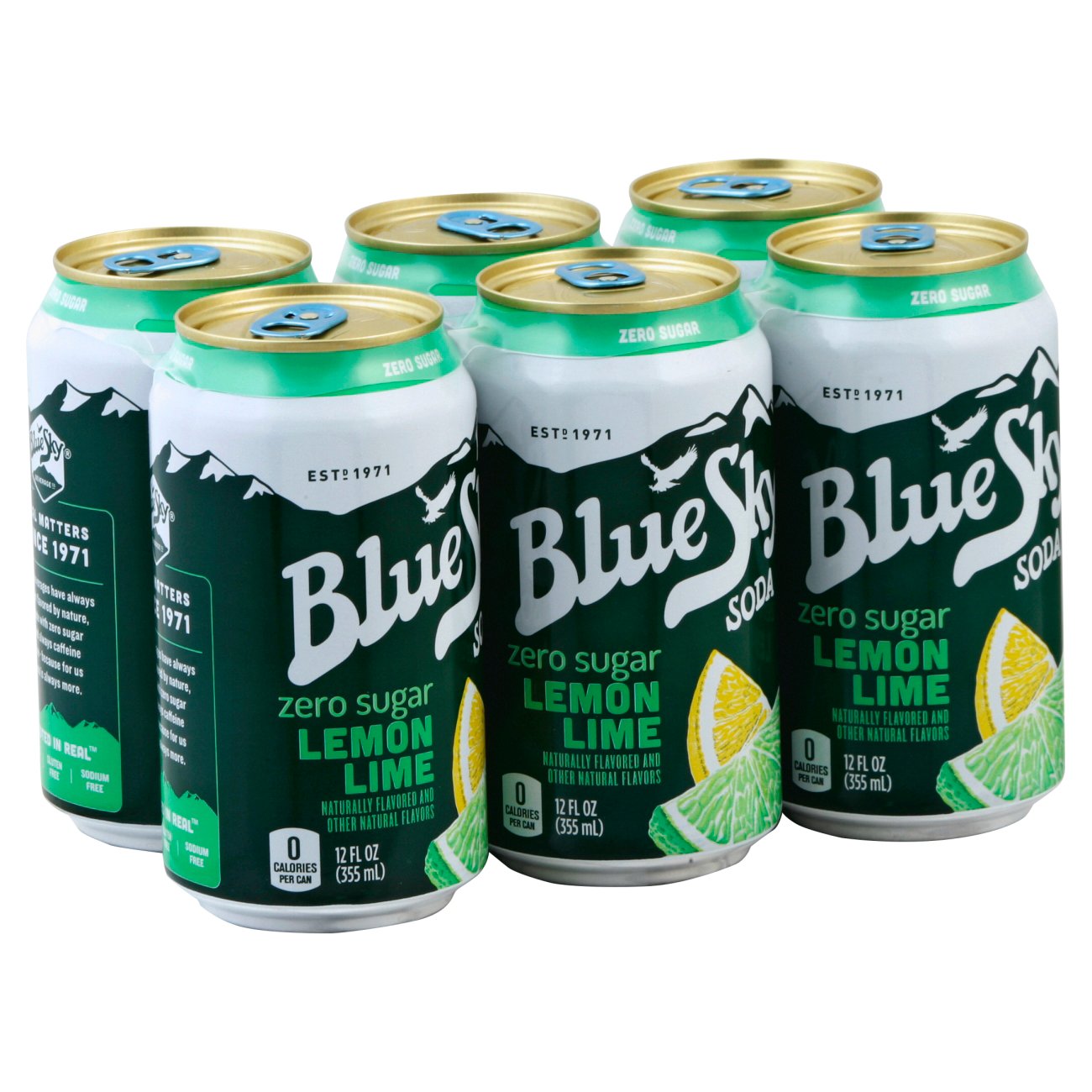 Blue Sky Lemon Lime Zero Sugar 12 oz Cans - Shop Soda at H-E-B