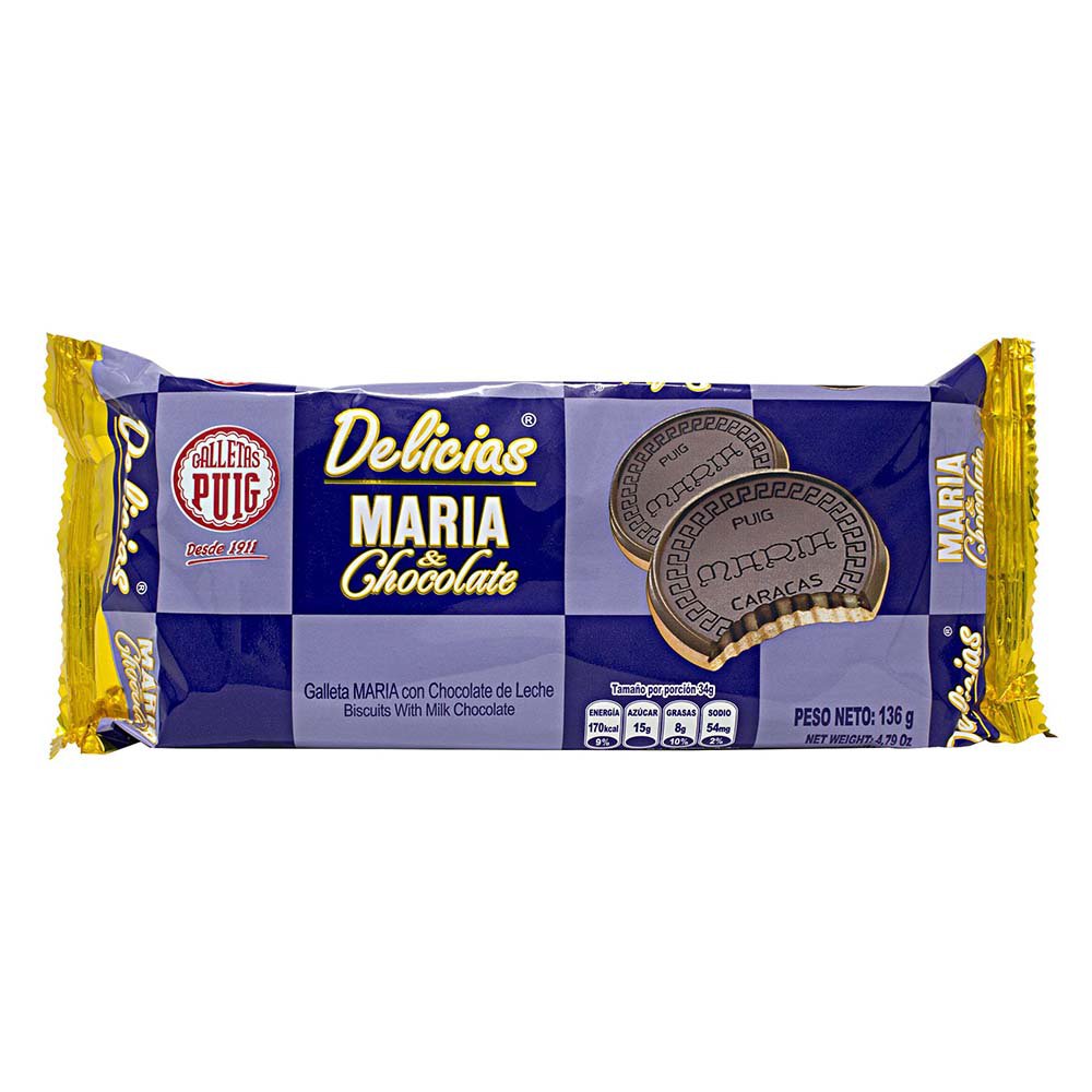 Galletas Puig Delicias Maria & Chocolate - Shop Cookies at H-E-B