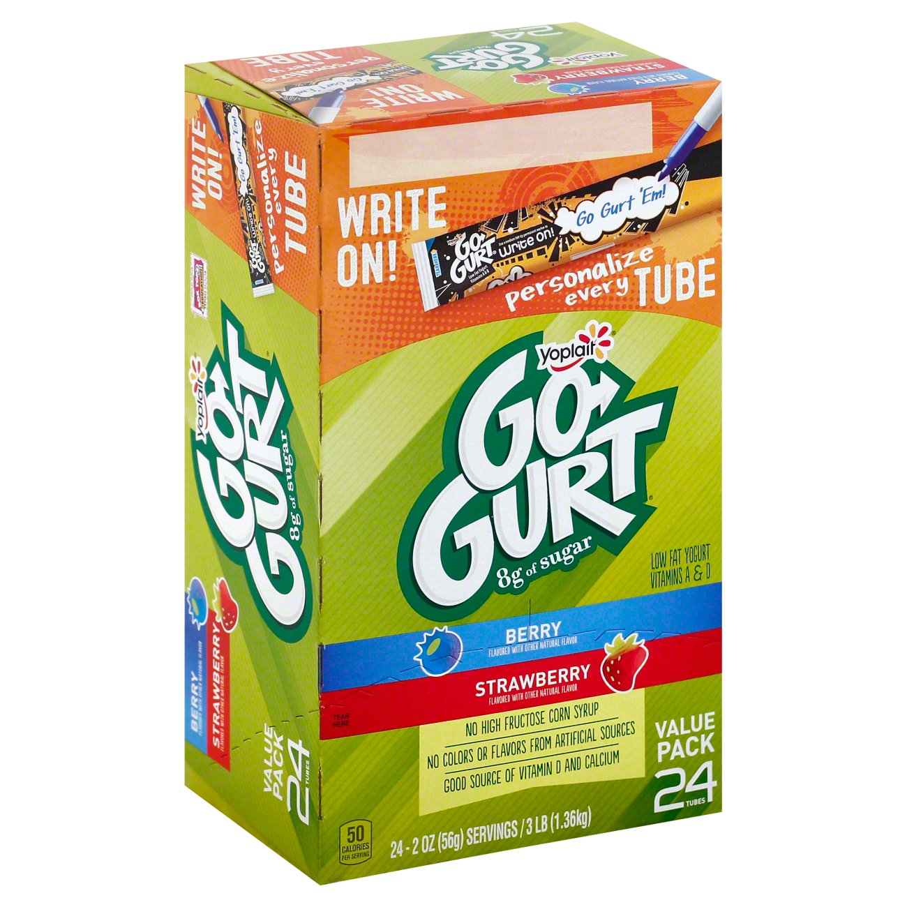 Yoplait Go-Gurt Strawberry/Blueberry - Shop Yogurt at H-E-B