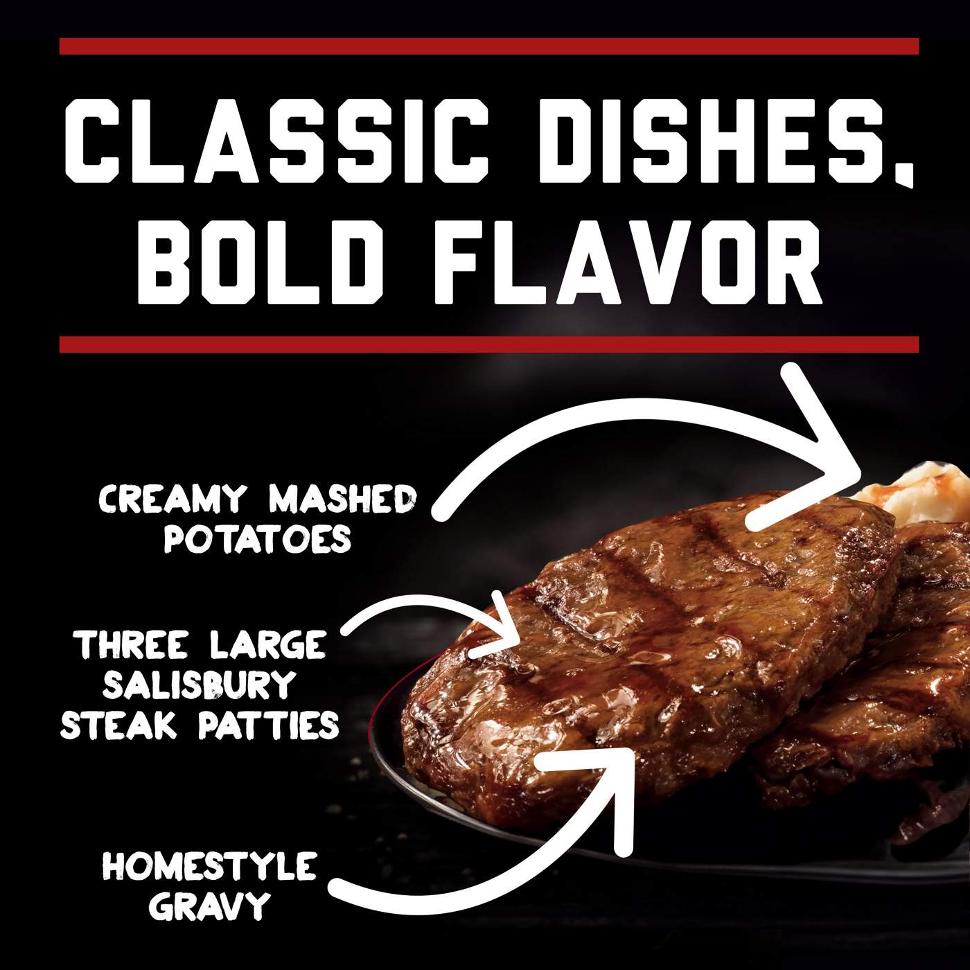 Banquet Mega Meals 32g Protein Salisbury Steak Frozen Meal - Shop ...