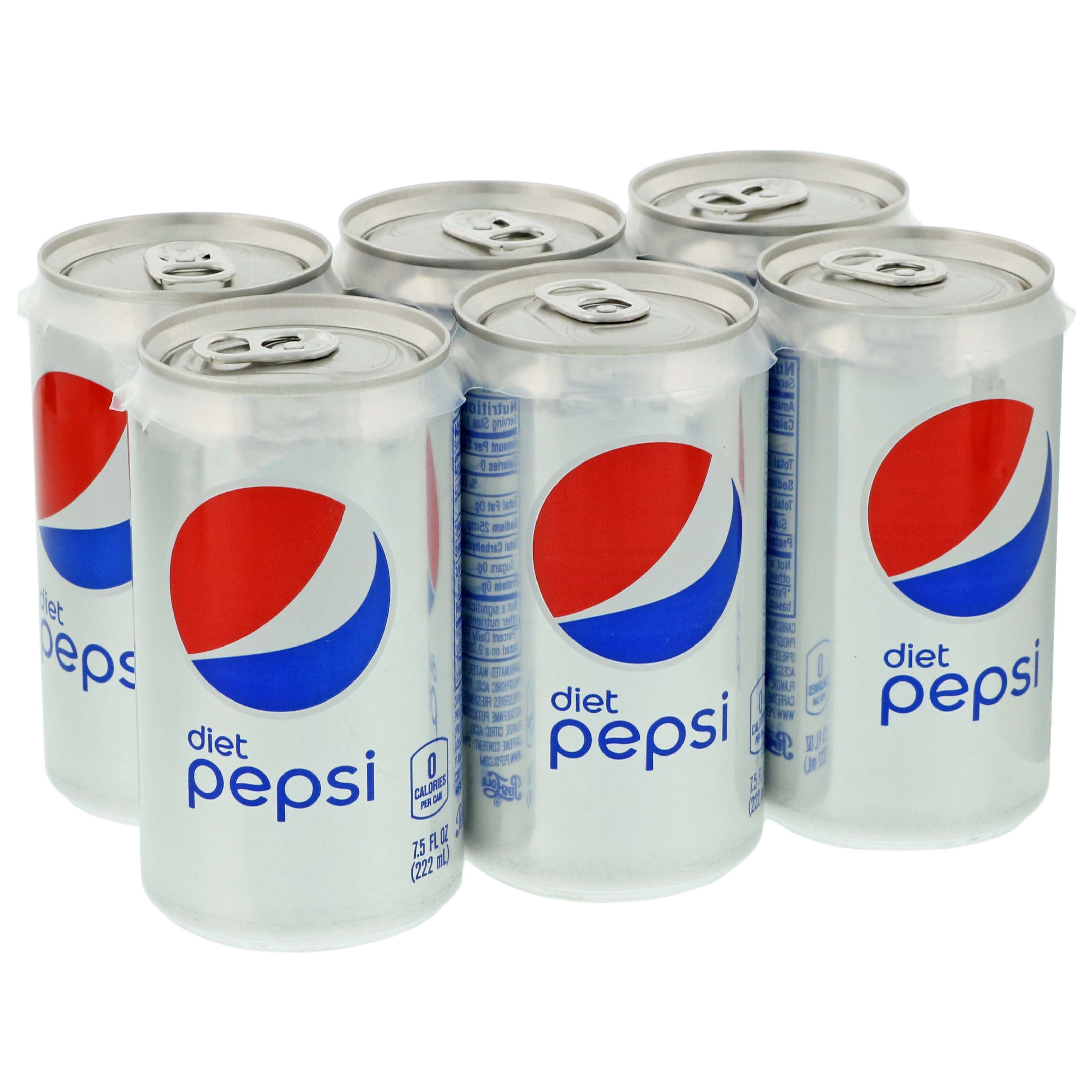 Pepsi Diet Cola 7.5 oz Cans - Shop Soda at H-E-B