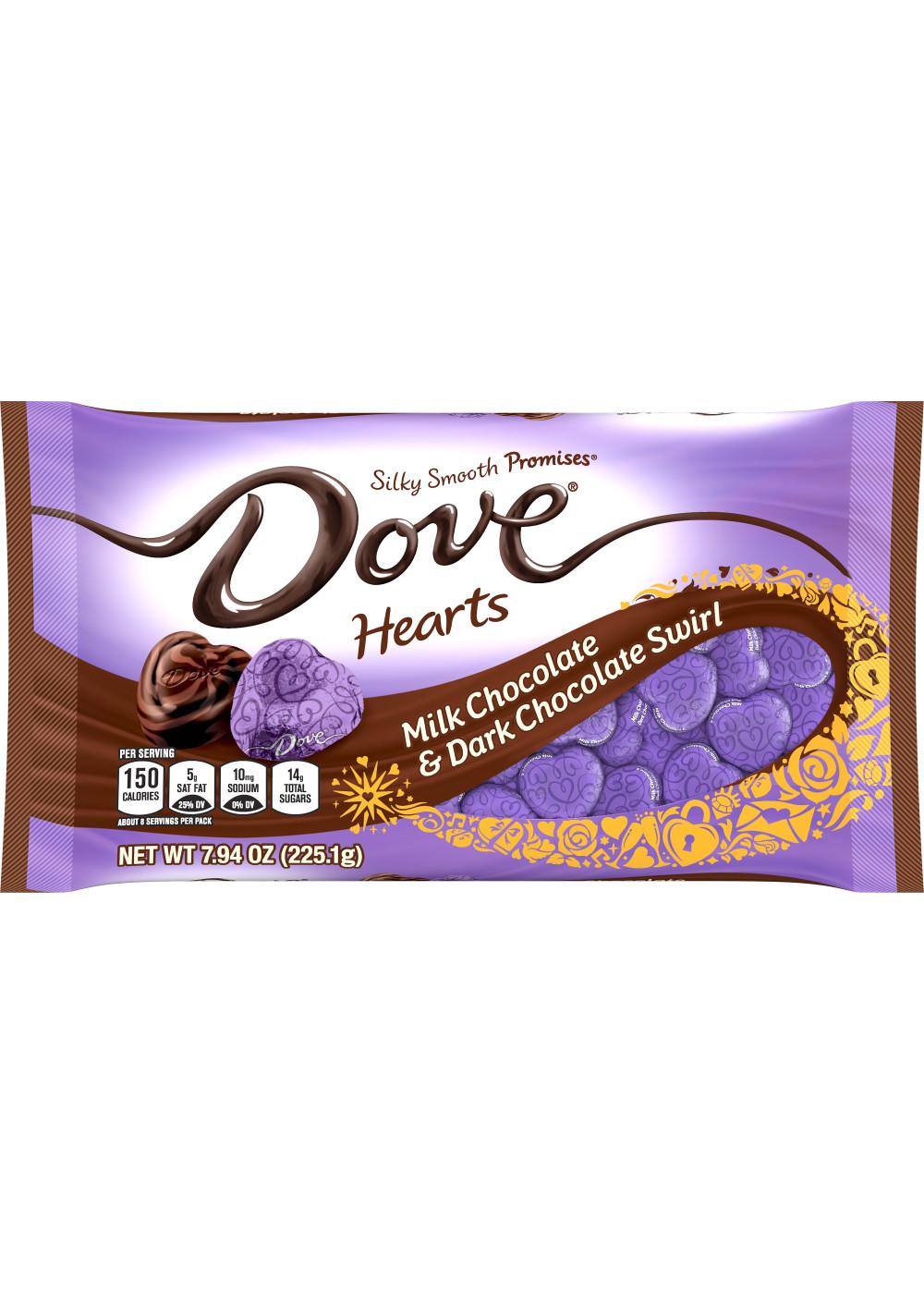 Dove Promises Hearts Milk & Dark Chocolate Swirl Valentine's Candy ...